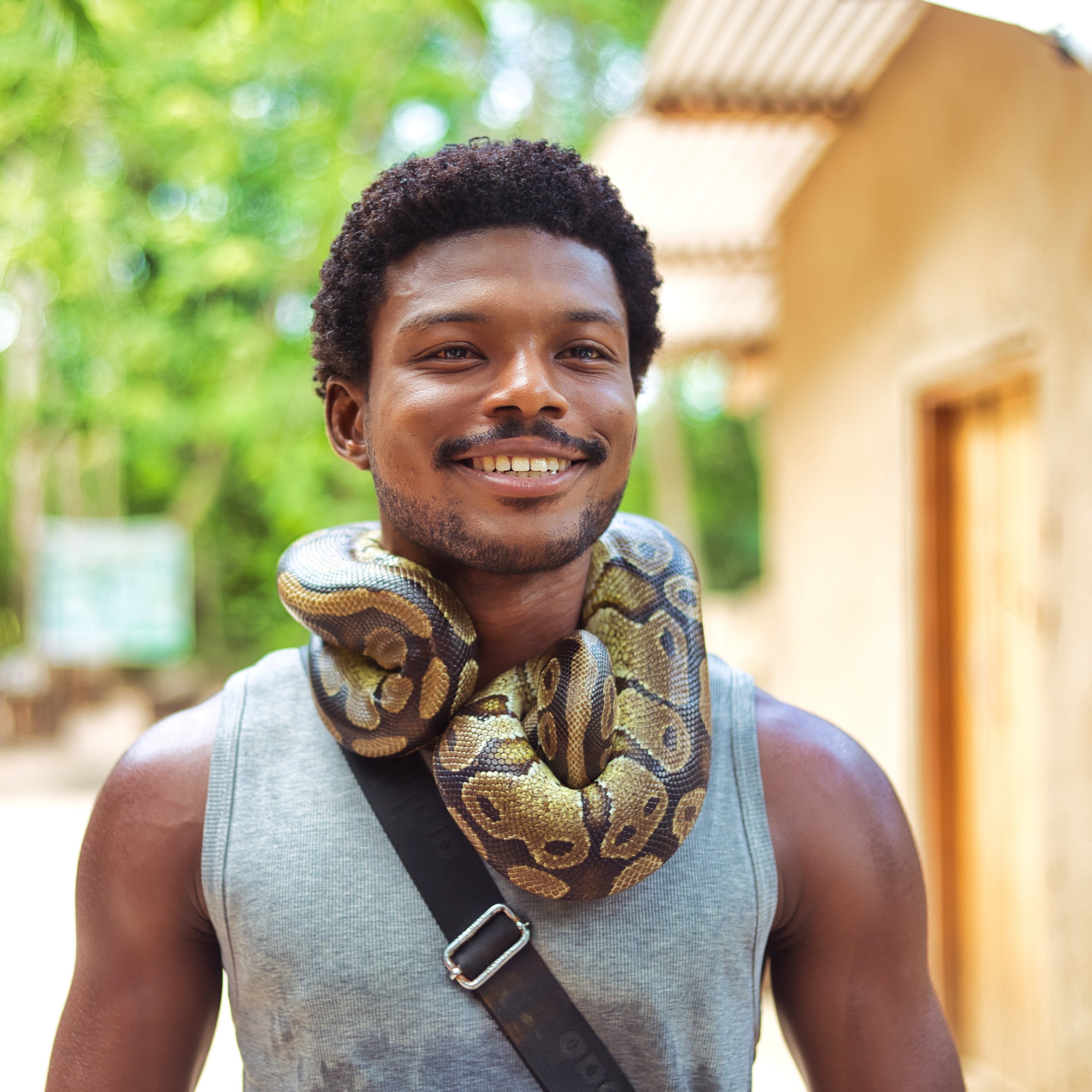 Portrait of a Man with a Snake · Free Stock Photo