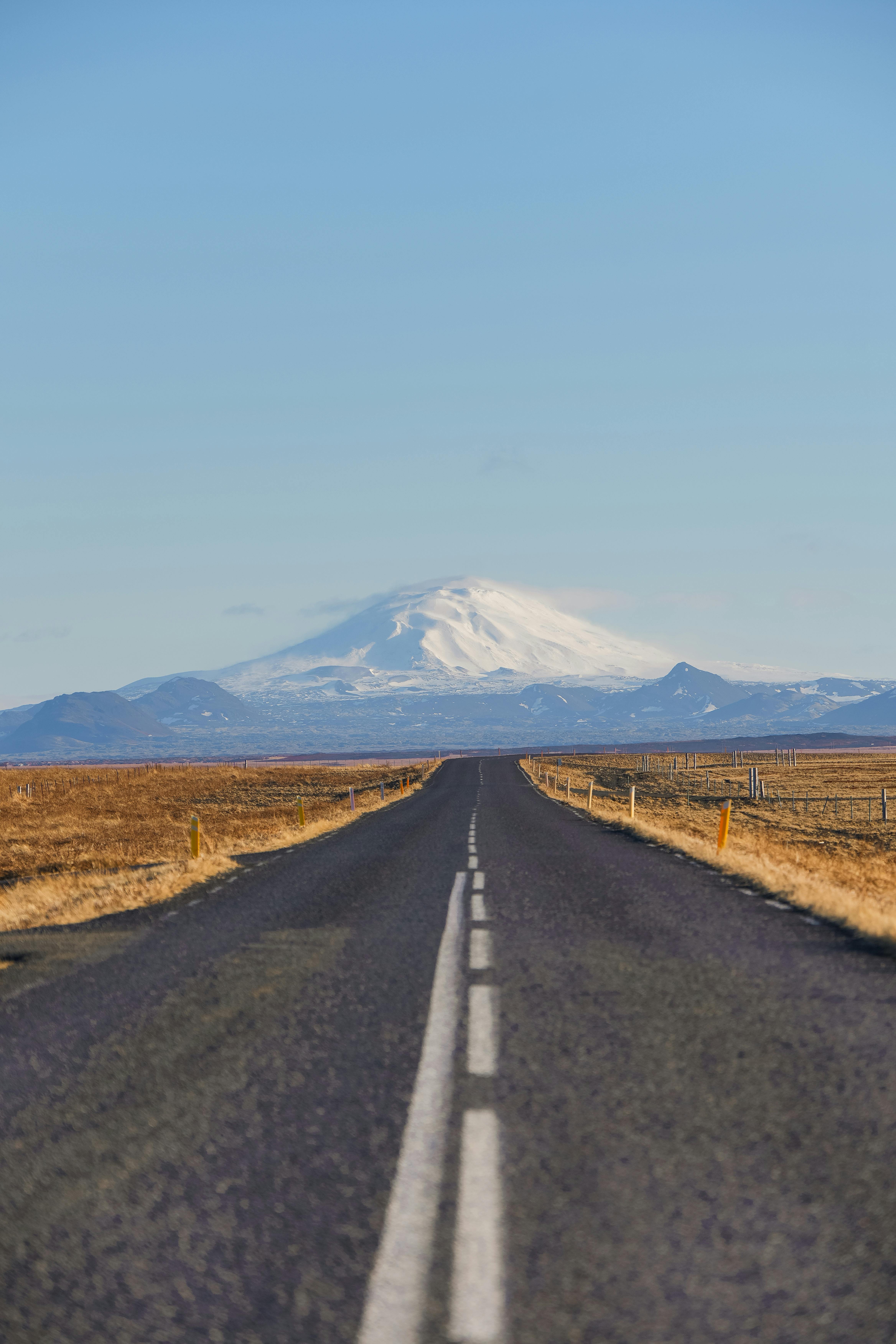Clear Sky over Empty Road on Wasteland · Free Stock Photo