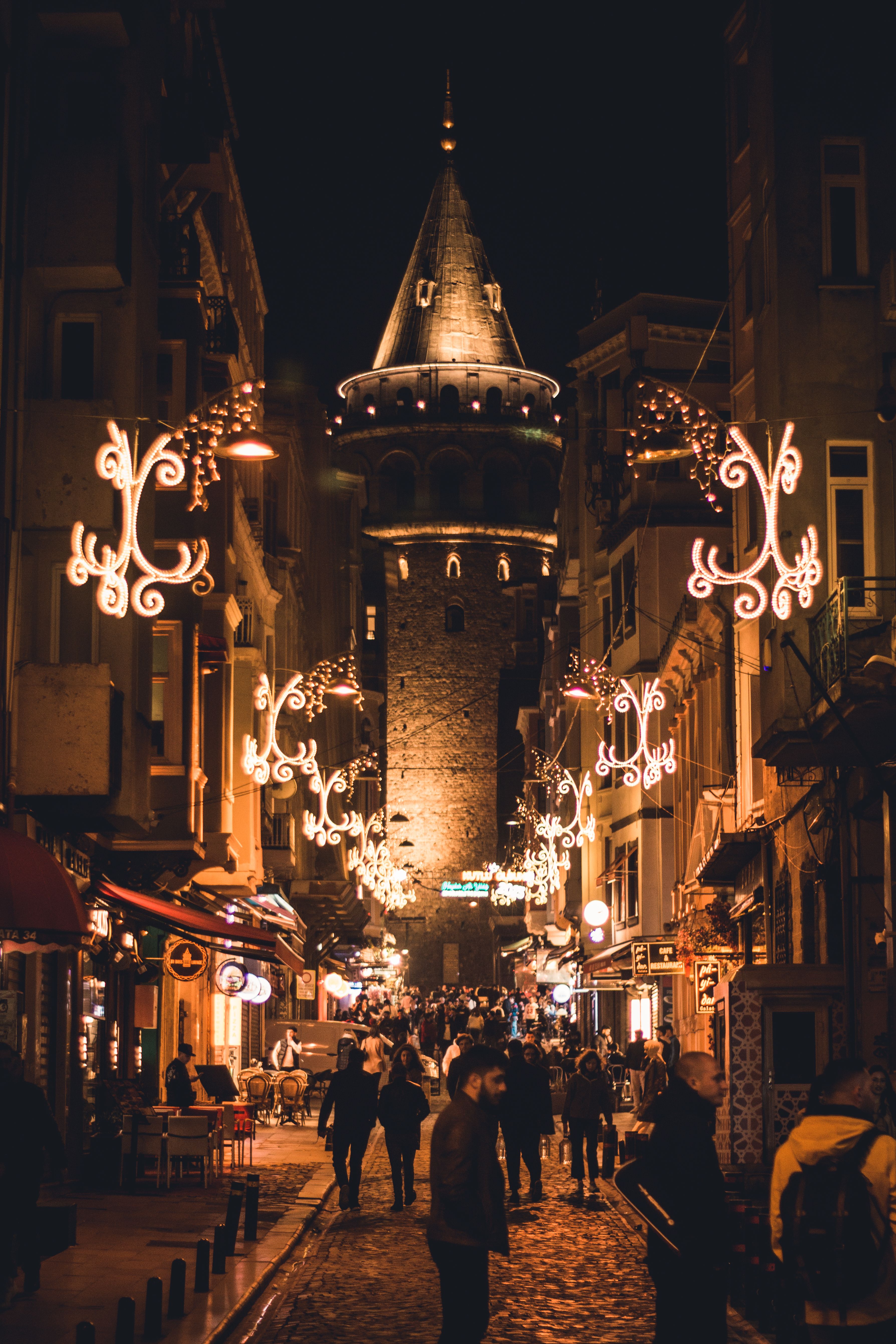 Illuminated Billboards in the Streets of Istanbul, Turkey · Free Stock ...