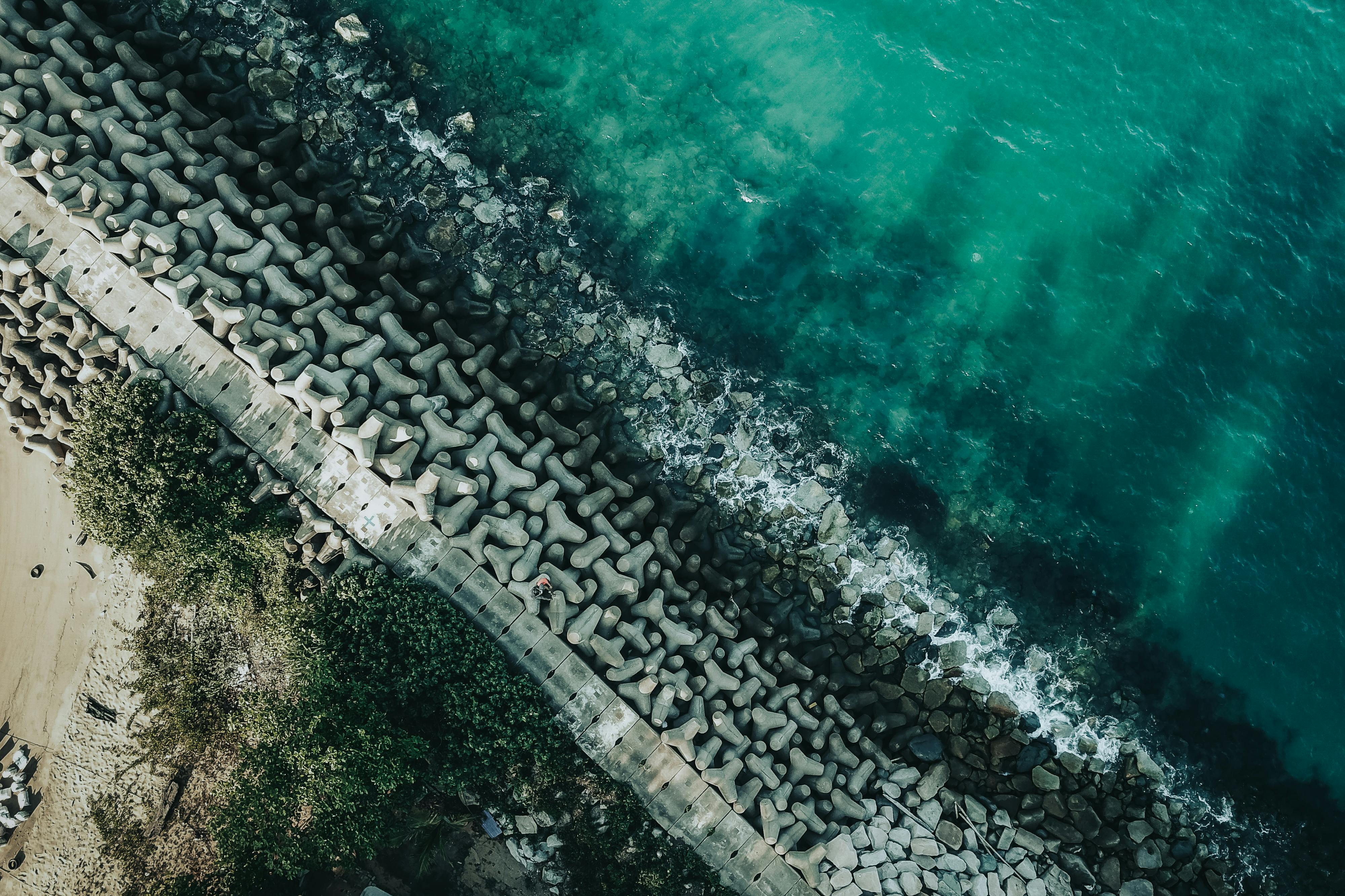 Breakwater on Sea Shore · Free Stock Photo