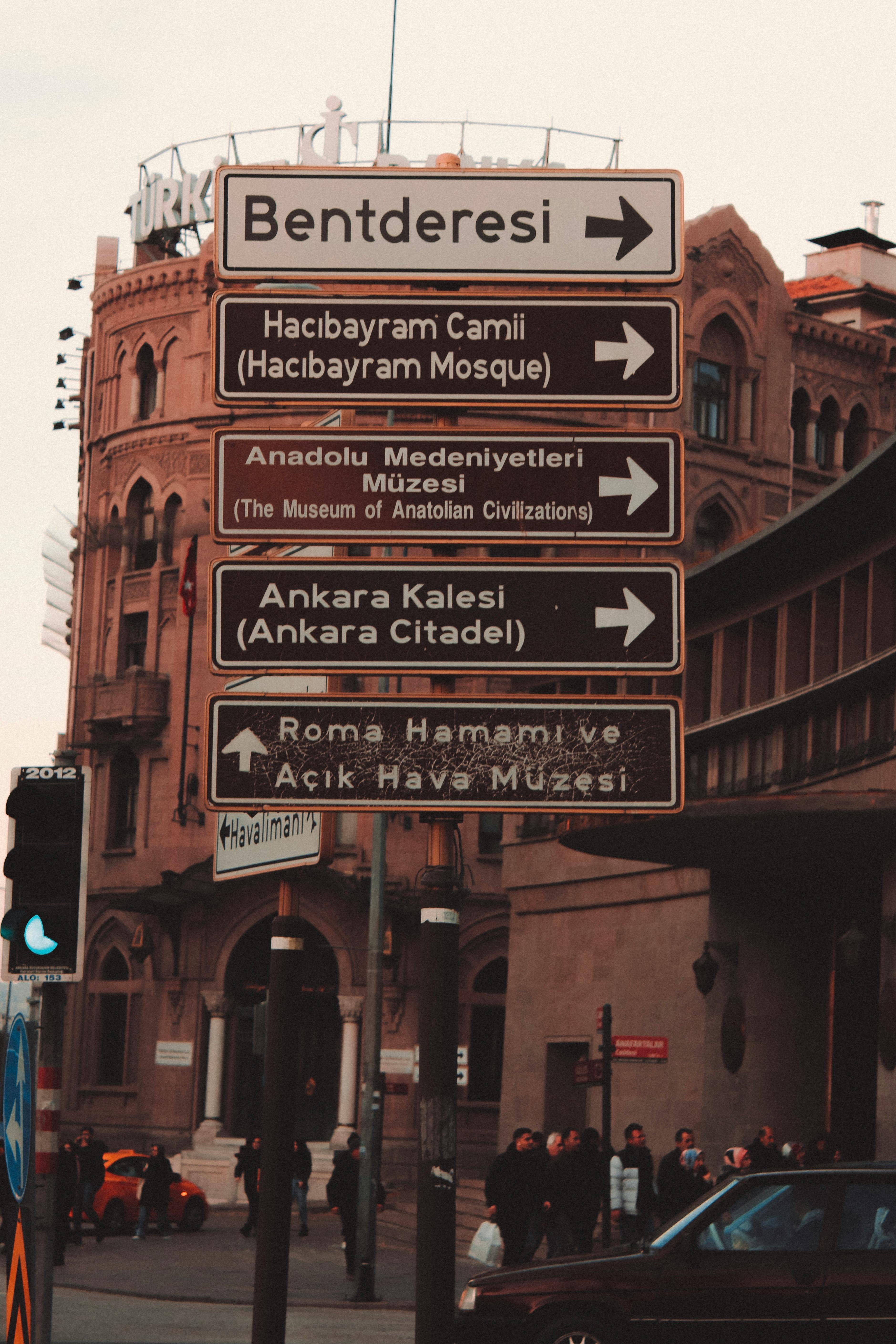 Signs Showing Directions to Tourist Attractions in Ankara · Free Stock ...