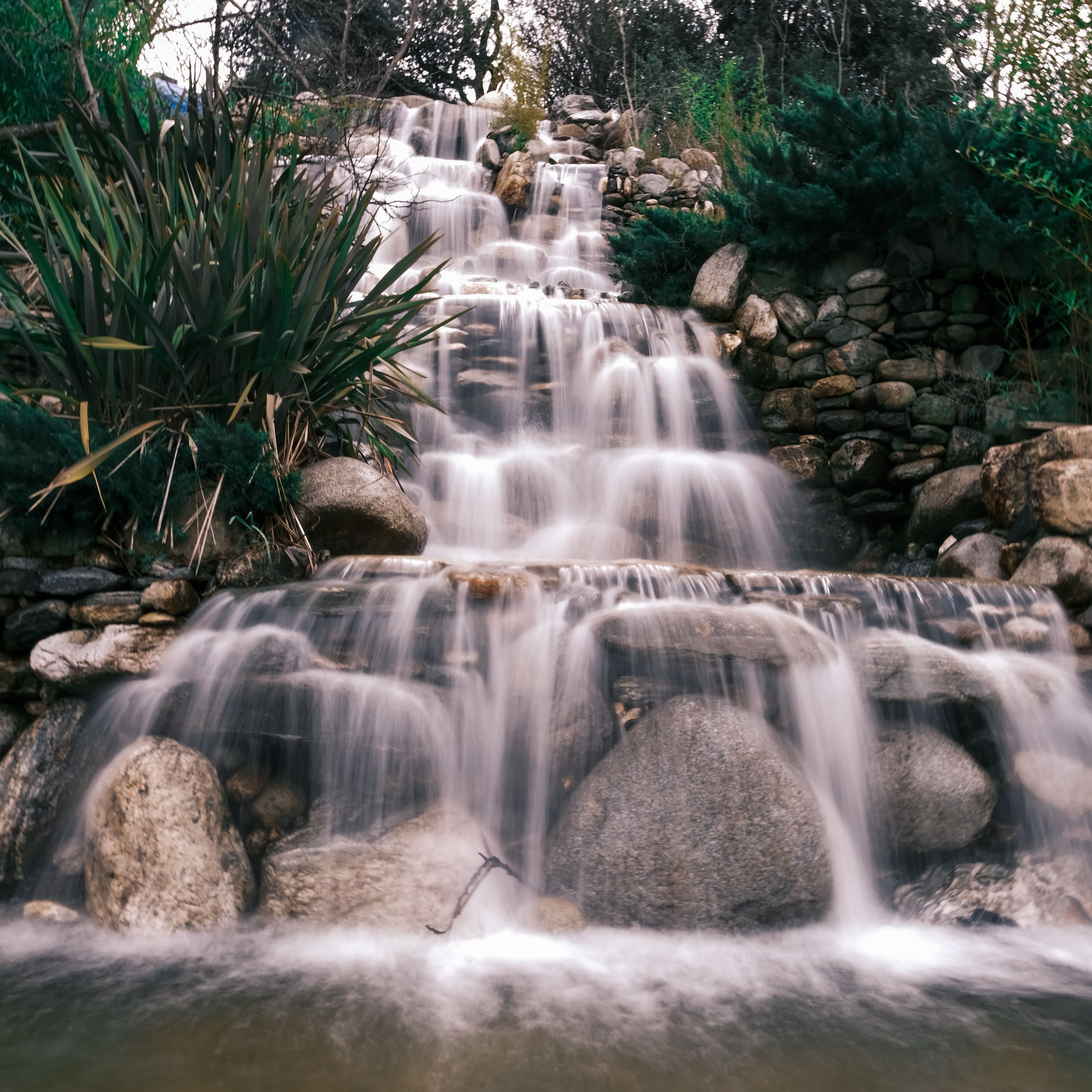 A Rocky Waterfall in Long Exposure · Free Stock Photo