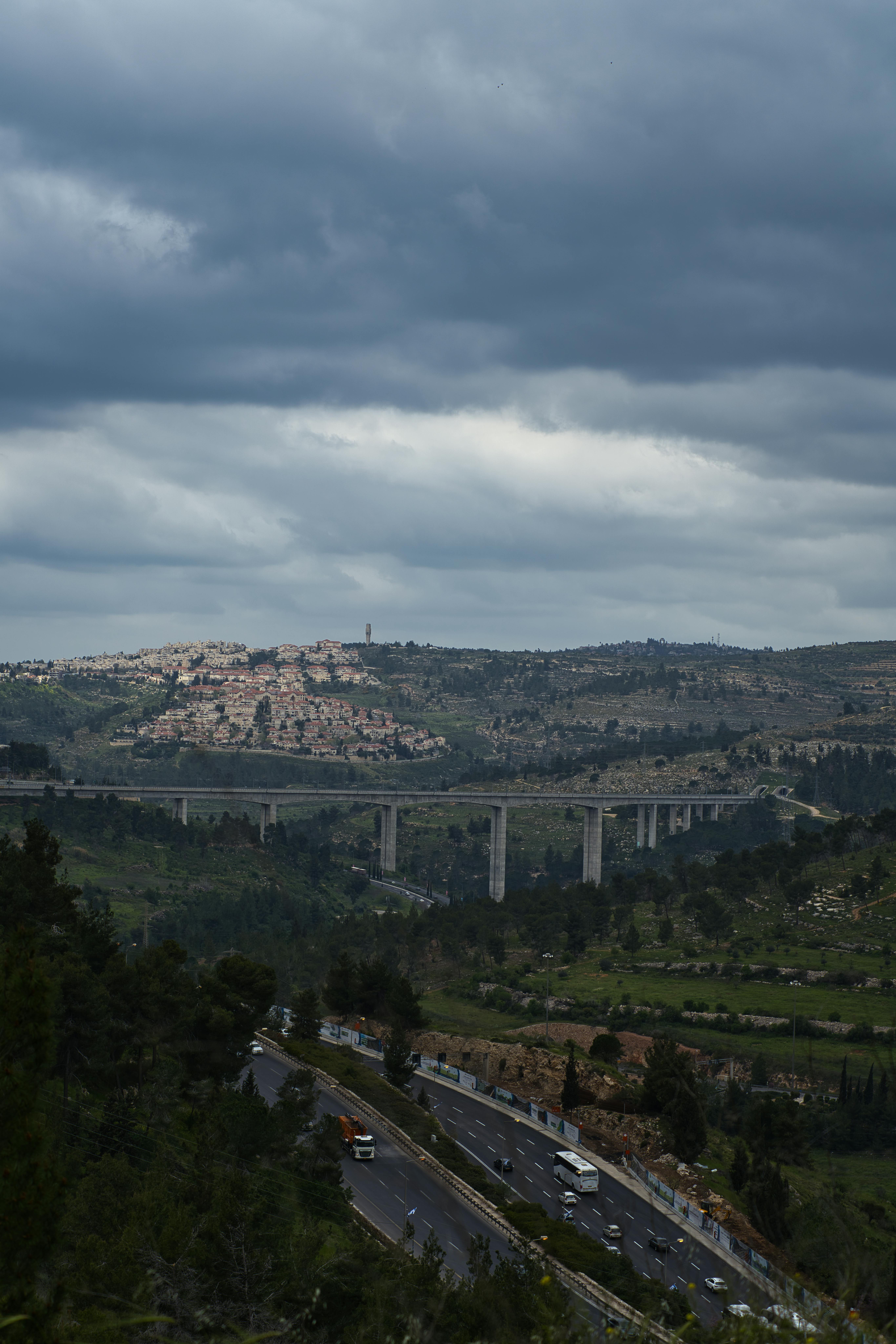 Giant Bridge over Highway · Free Stock Photo