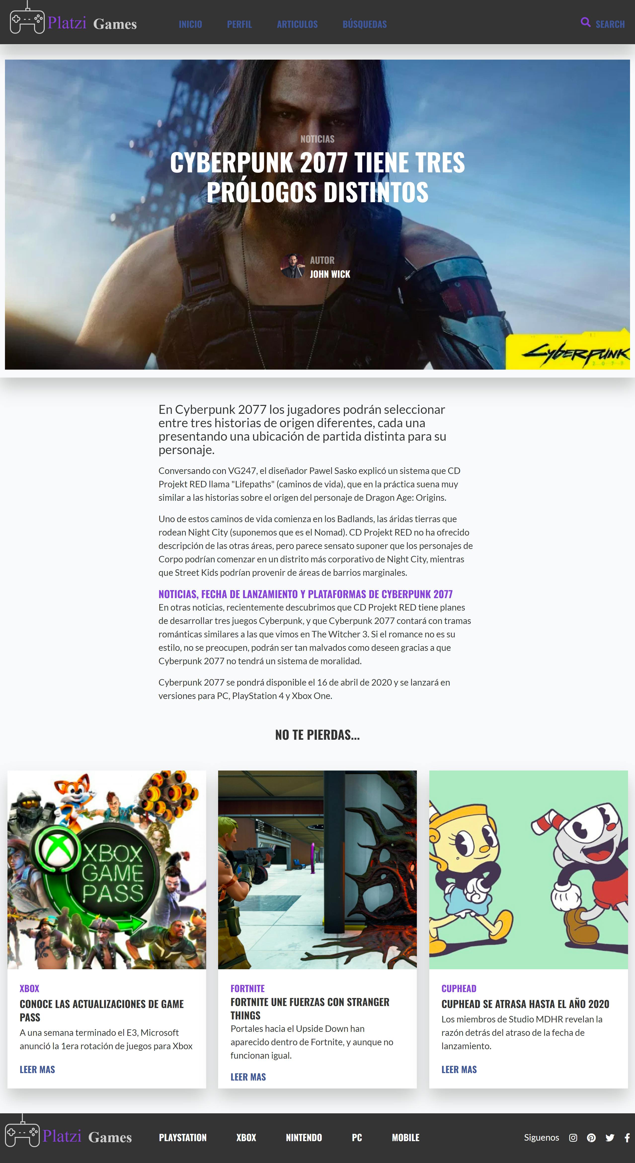 GitHub - oneshot0/PlatziGames_prepros: Página web de videojuegos, usando la ayuda de los ...