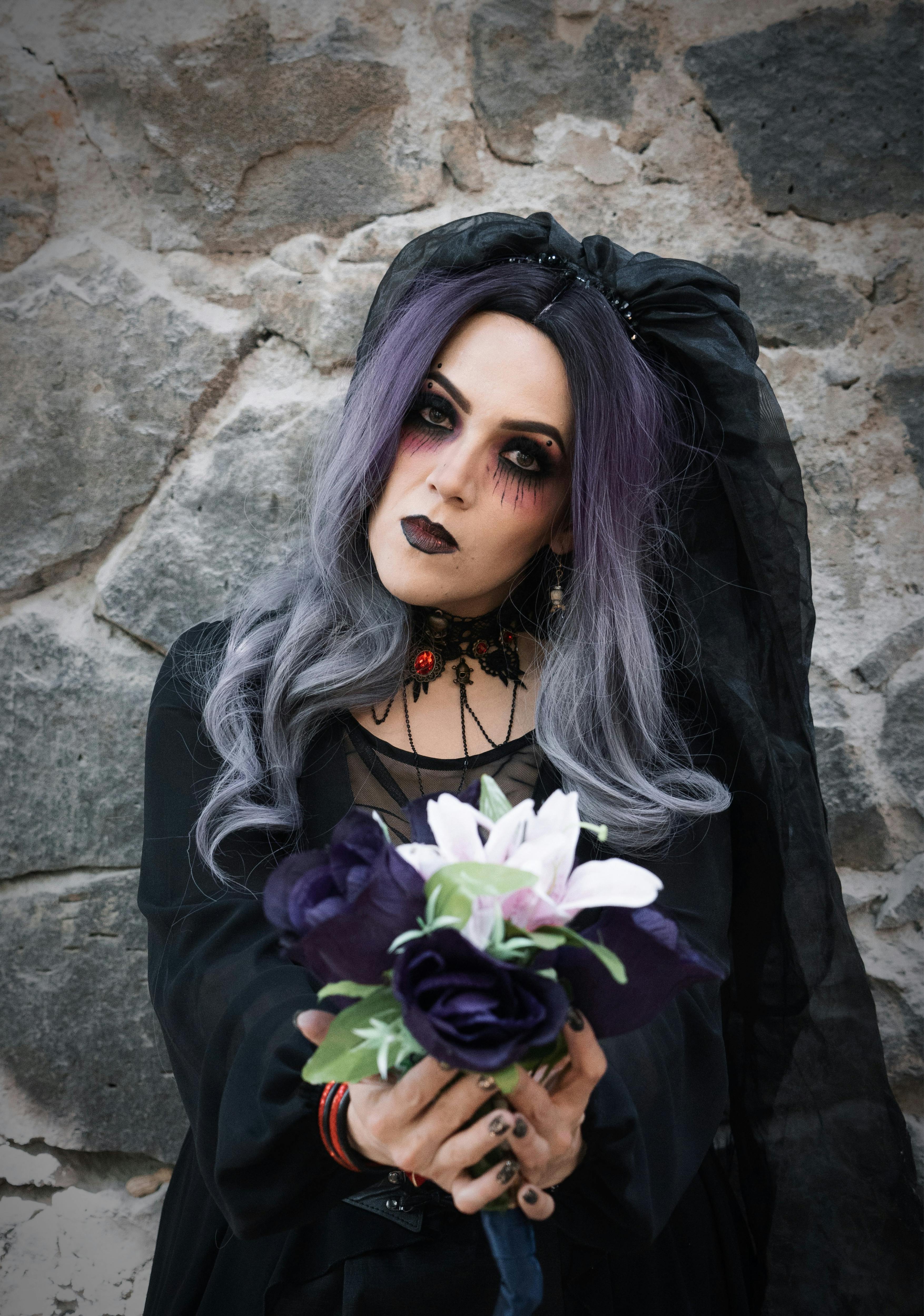 Beautiful Woman in Costume as Dark Bride · Free Stock Photo