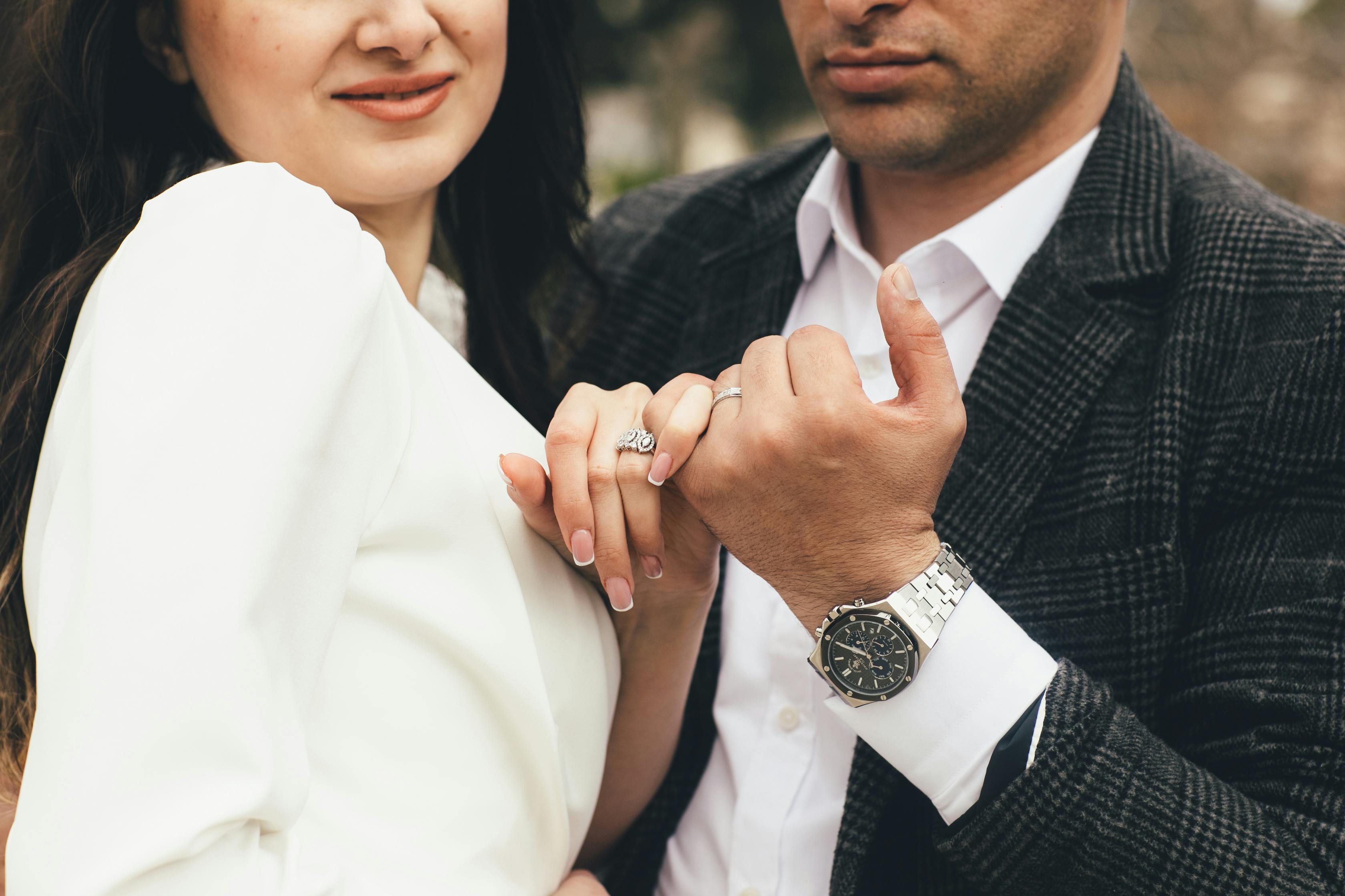 Newlyweds Holding Pinky Fingers · Free Stock Photo