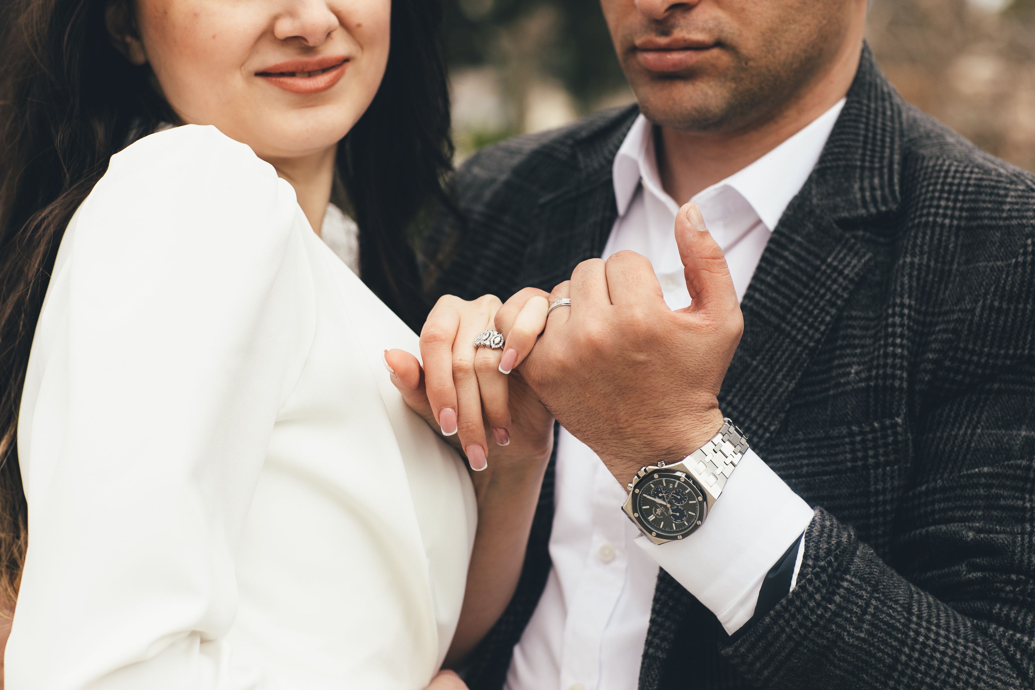 Newlyweds Holding Pinky Fingers · Free Stock Photo