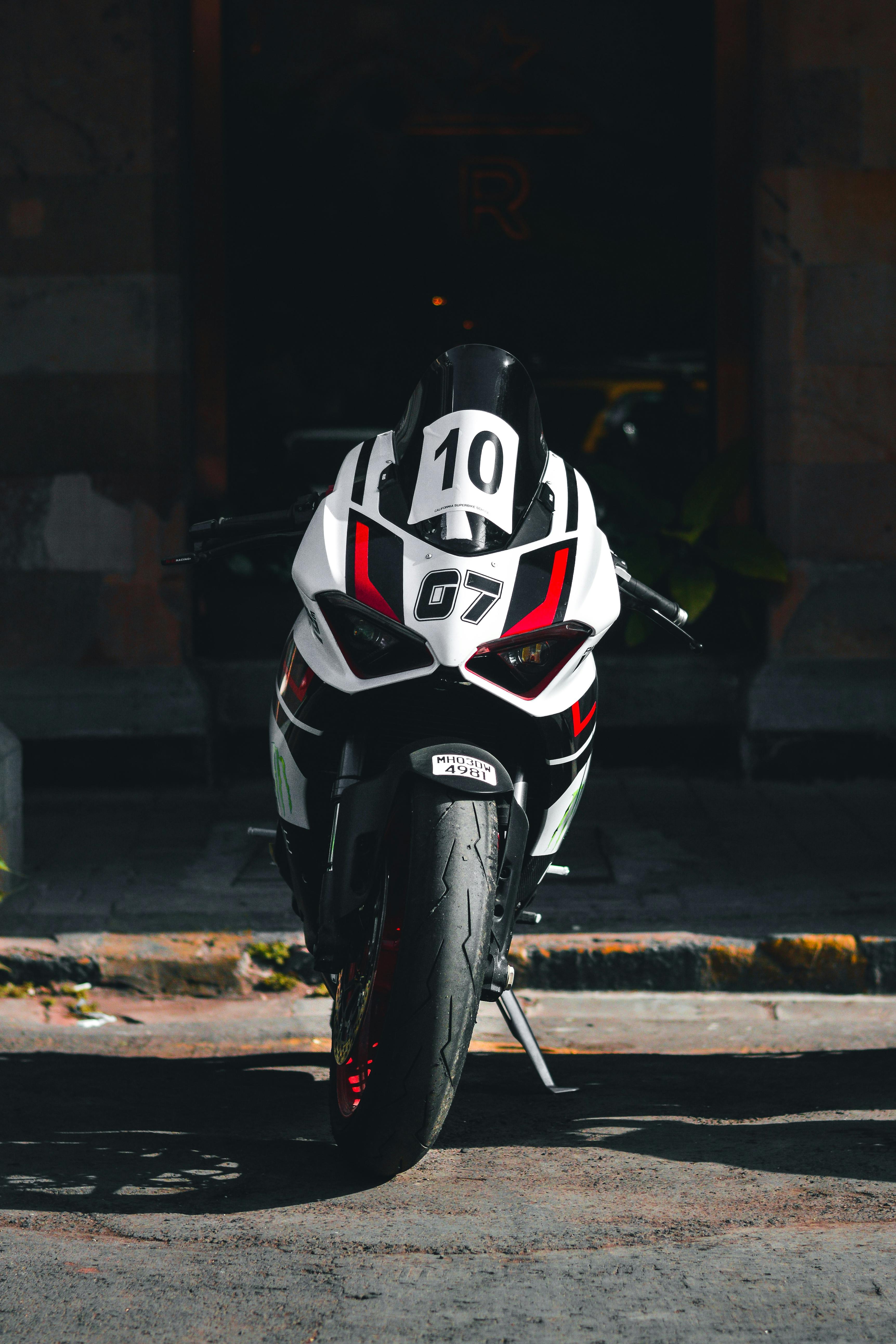 White Motorcycle on Street · Free Stock Photo