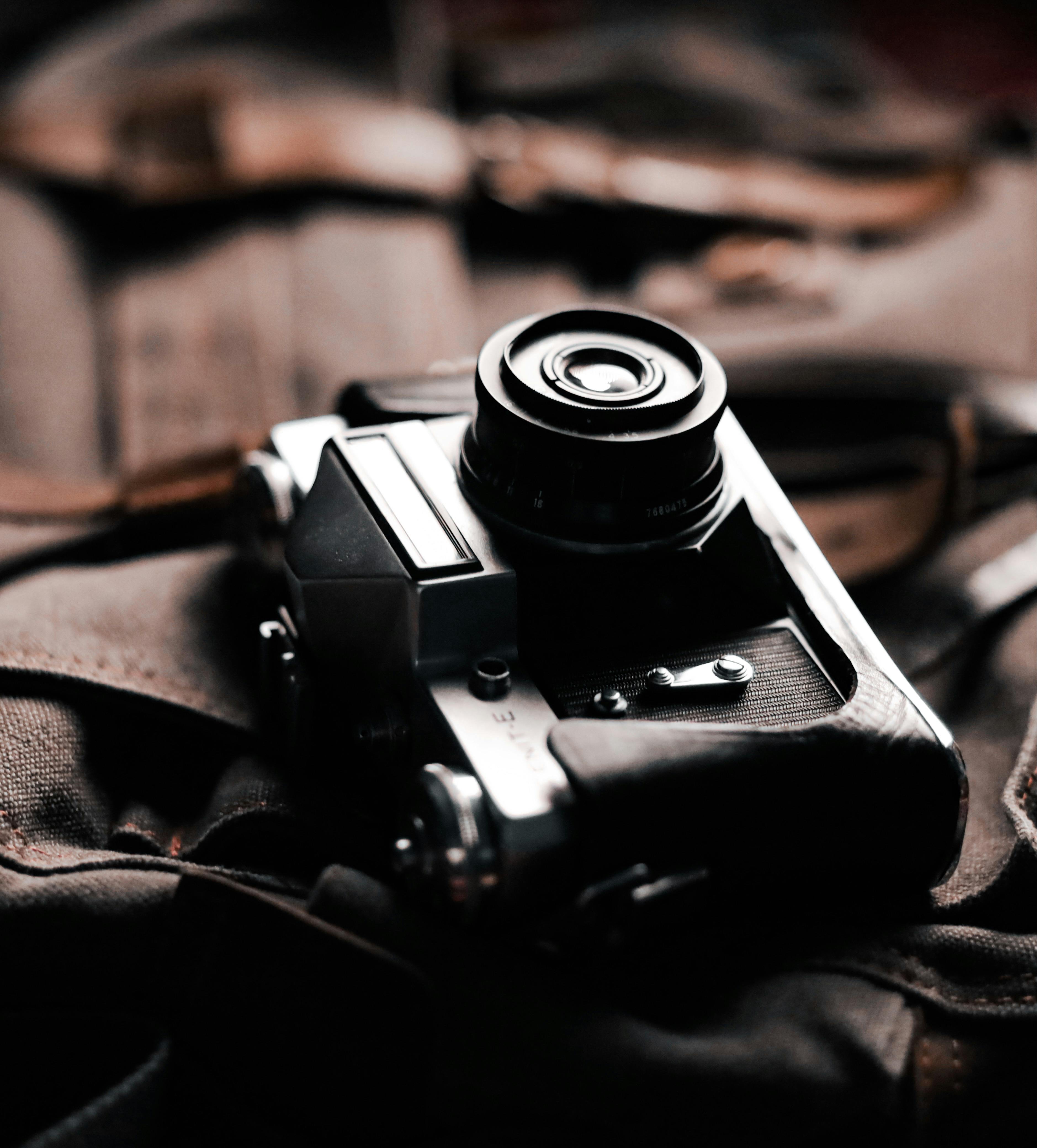 Close-up of a Film Camera in a Leather Case · Free Stock Photo