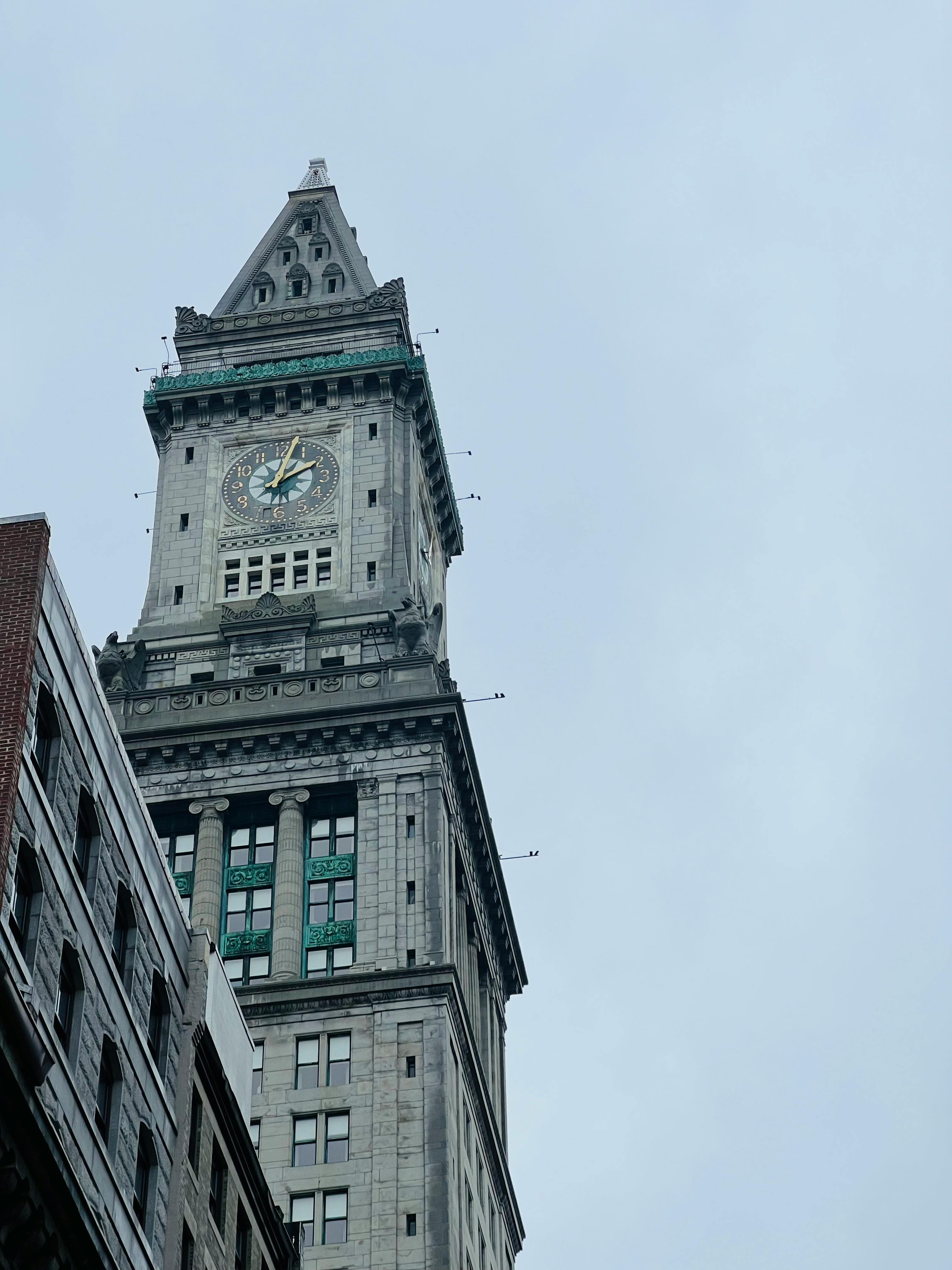 Low Angle Shot of the Custom House Tower in Boston, Massachusetts, USA ...