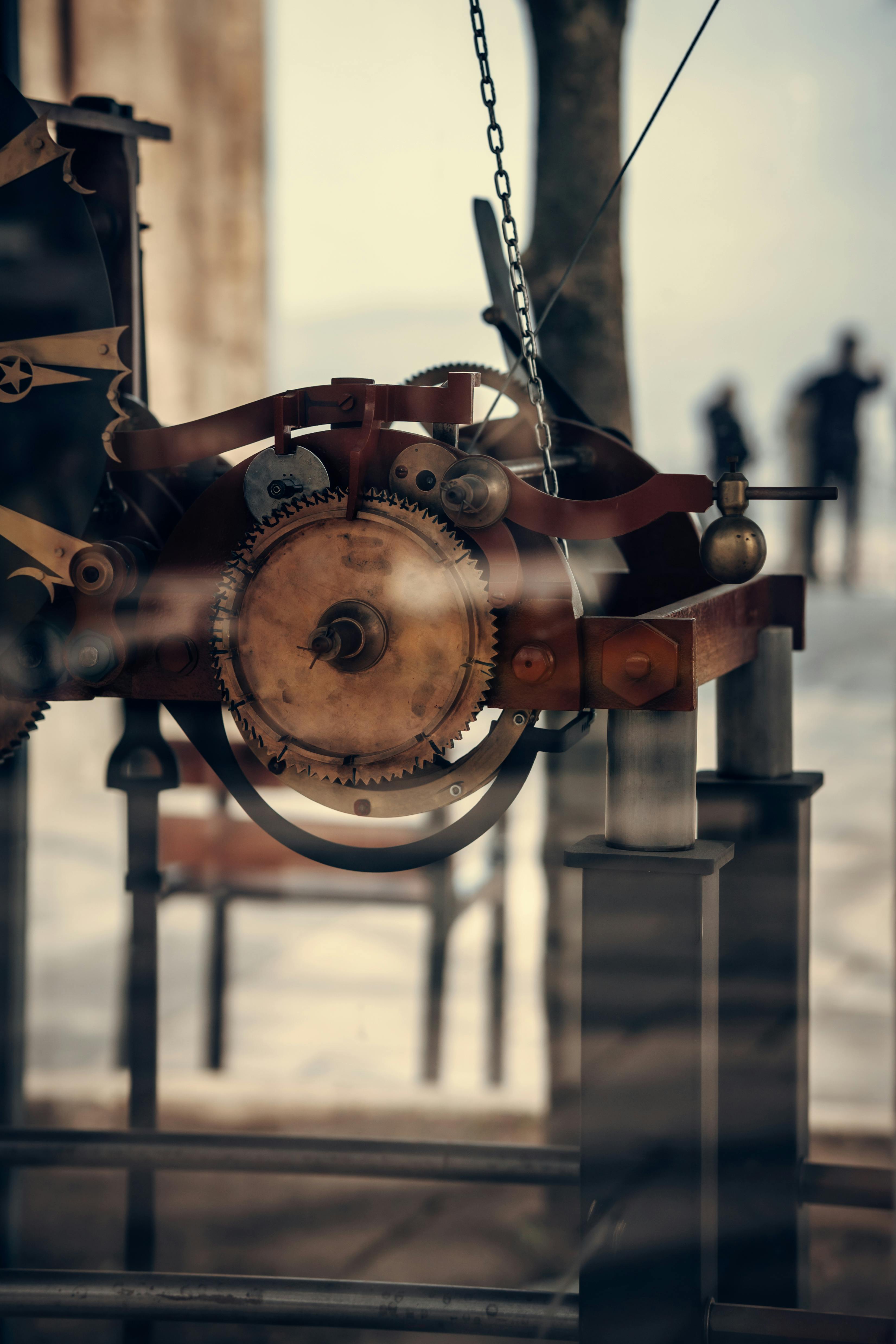 Closeup of an Antique Clock Mechanism · Free Stock Photo