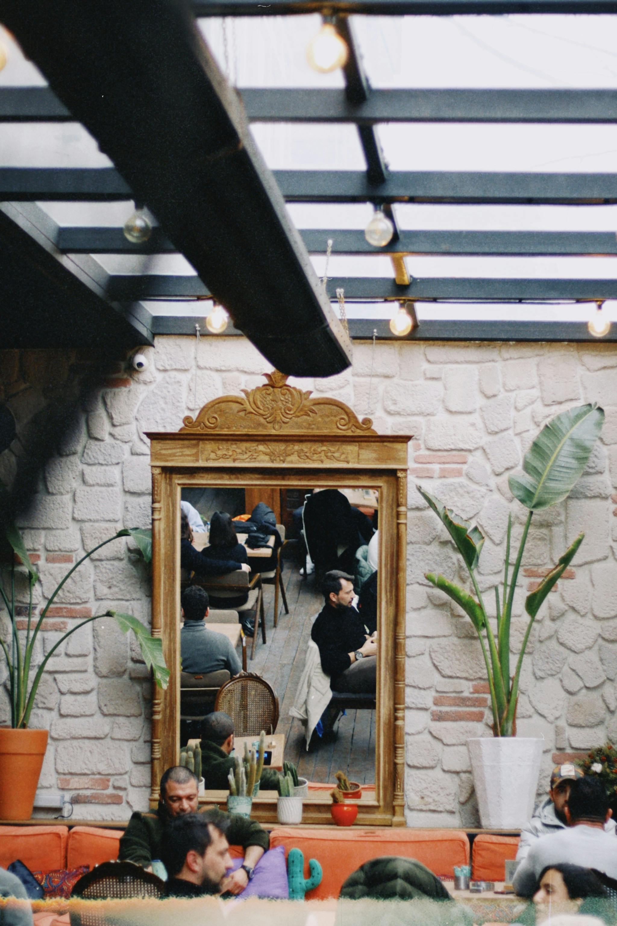 Sitting People Reflection in Mirror · Free Stock Photo