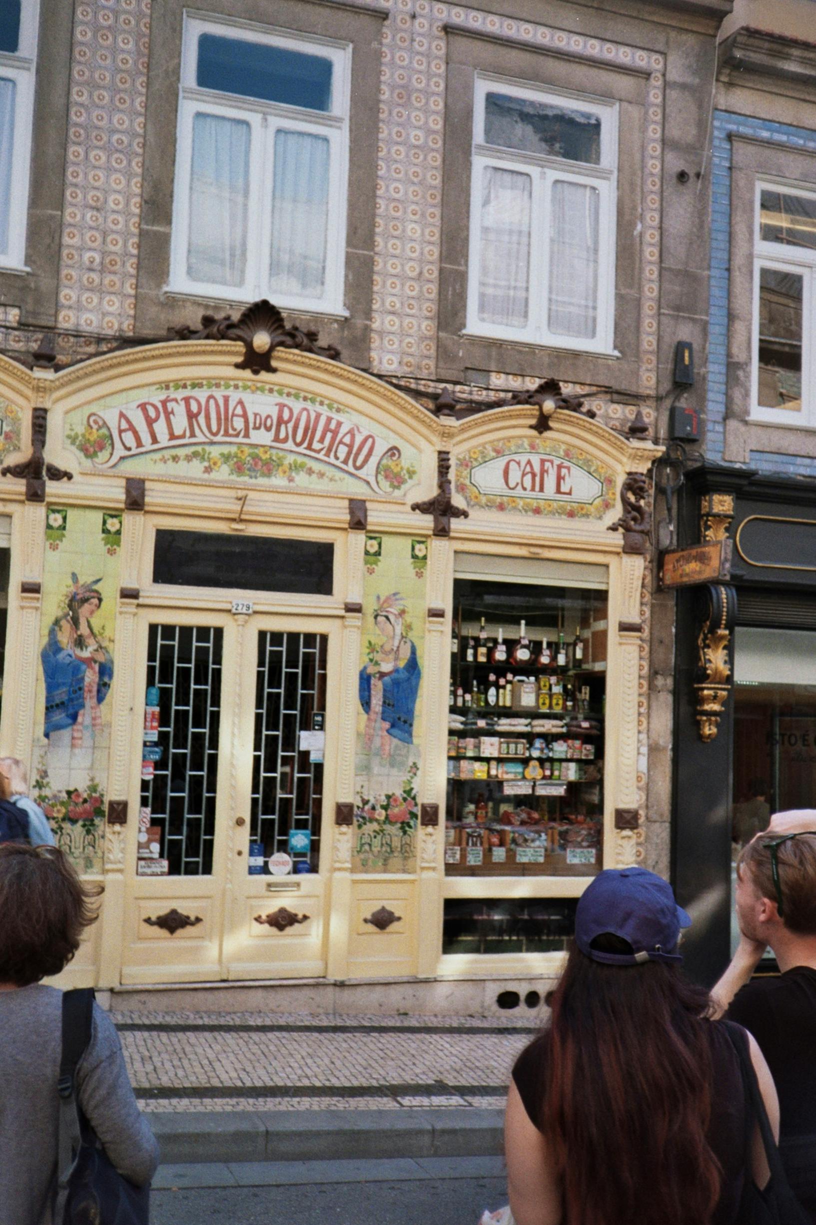 Facade and Entrance Door of Perola do Bolhao Grocery Store in Portugal ...
