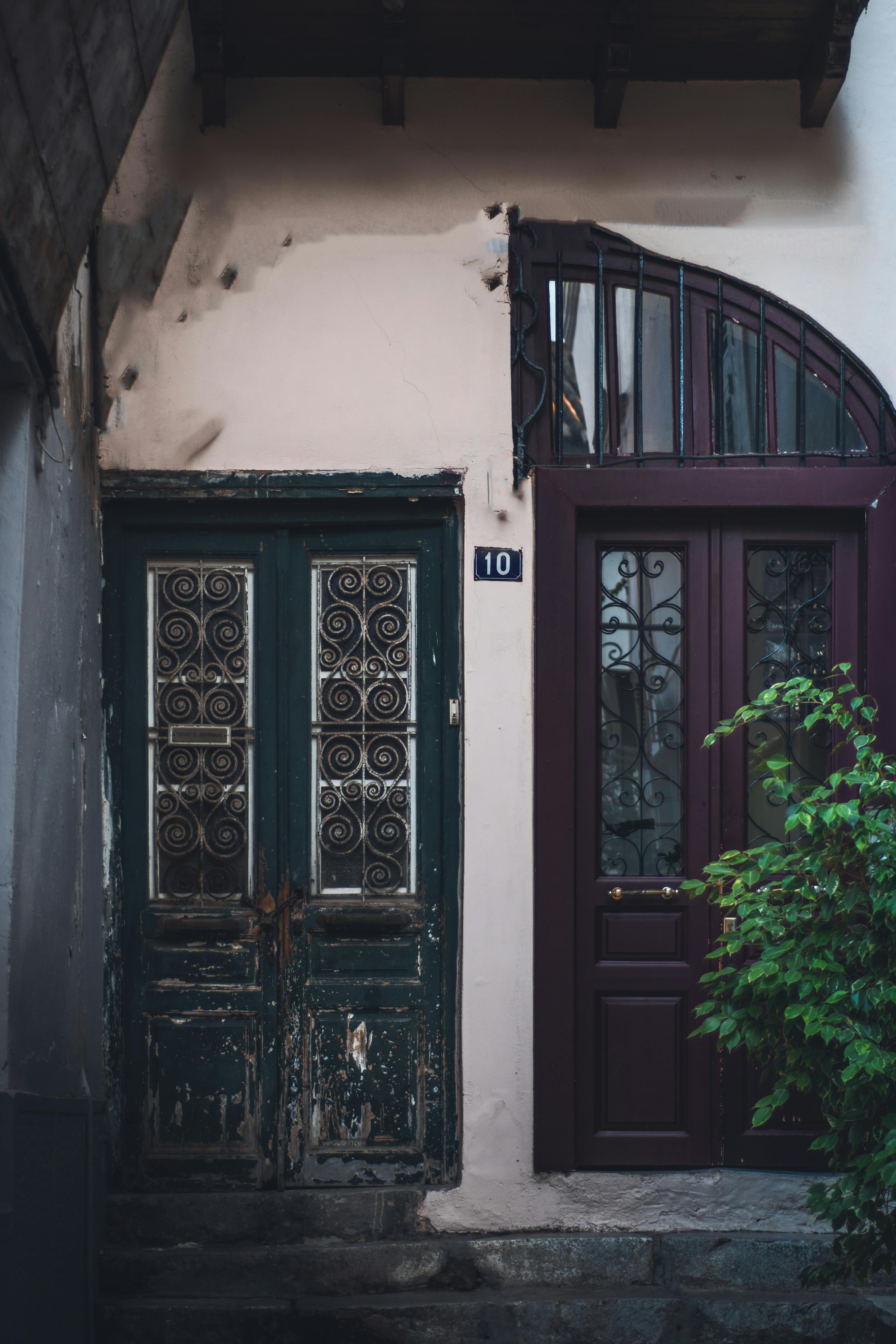 Doors in Building Wall · Free Stock Photo