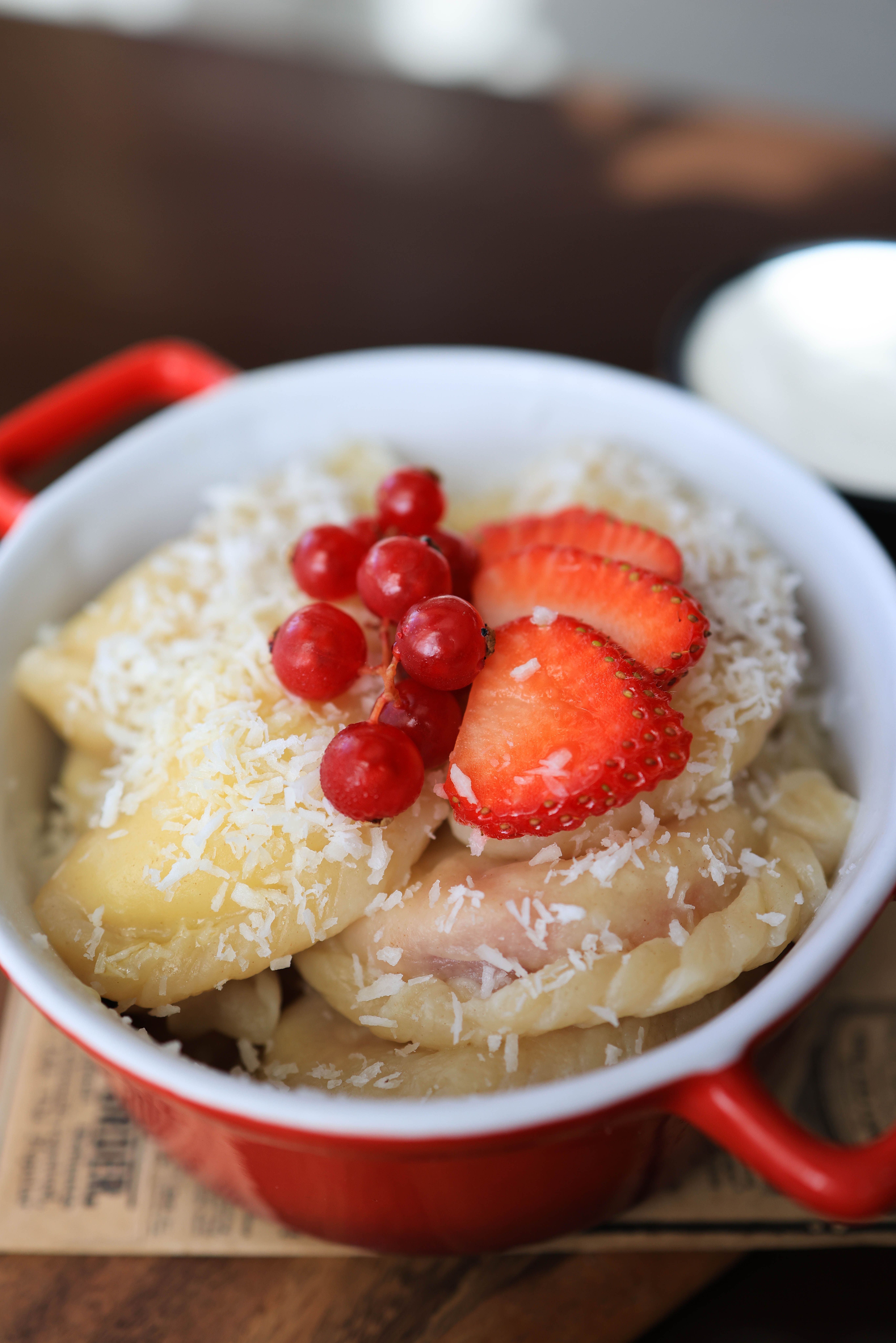 Delicious Dumplings with Fruits in Bowl · Free Stock Photo