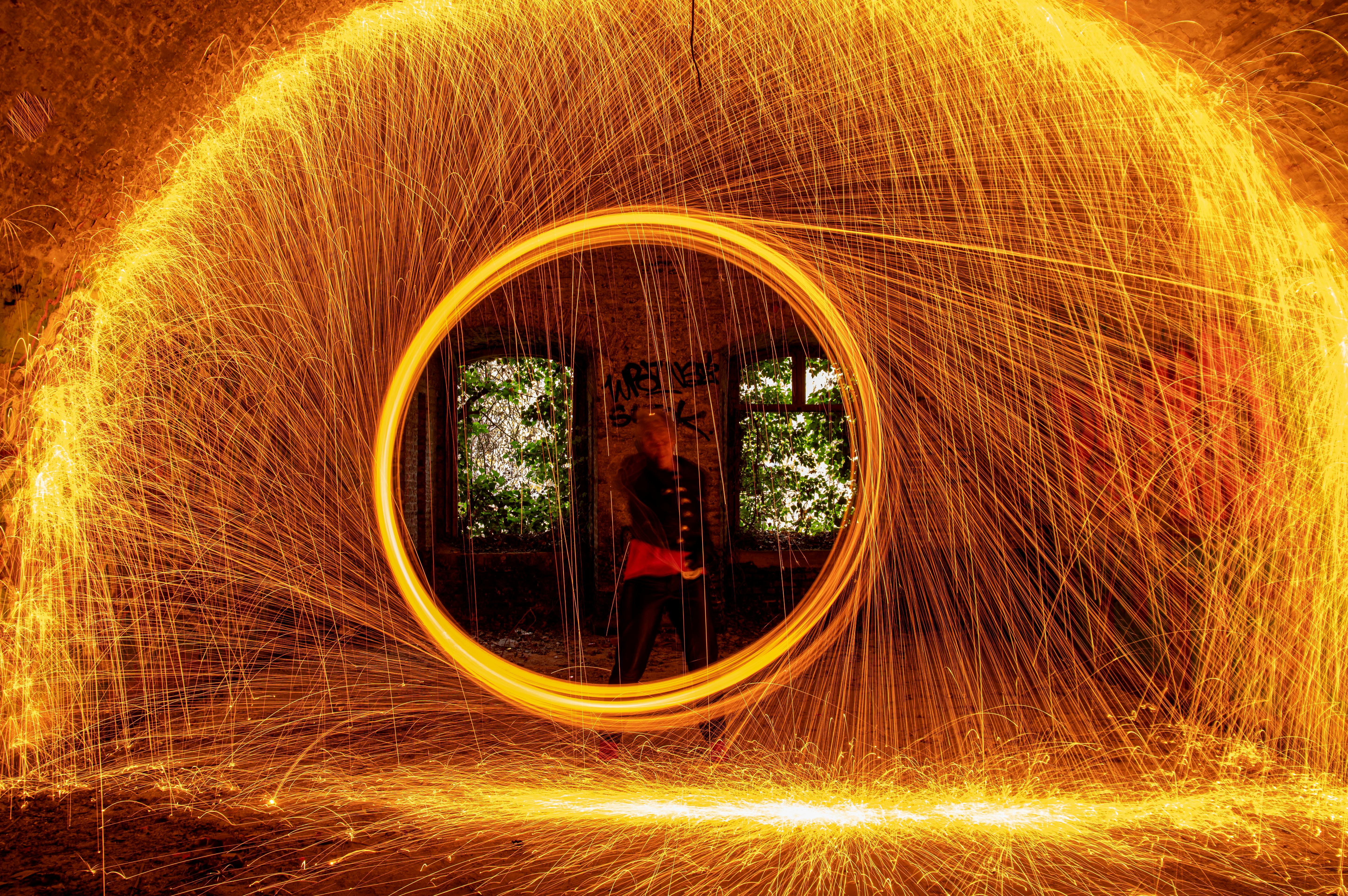 Person Doing a Light Show · Free Stock Photo