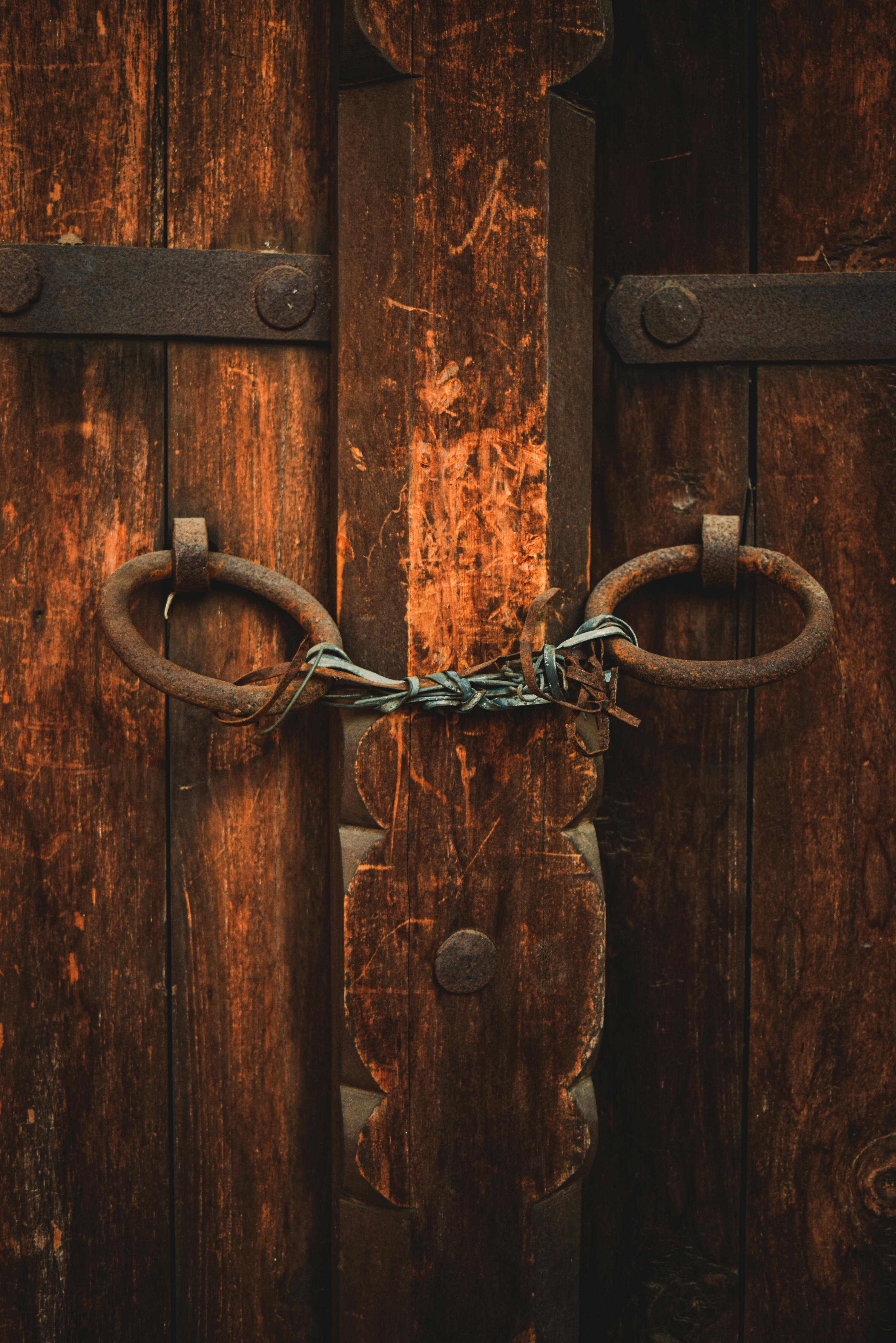 Brown Wooden Door With Locks · Free Stock Photo