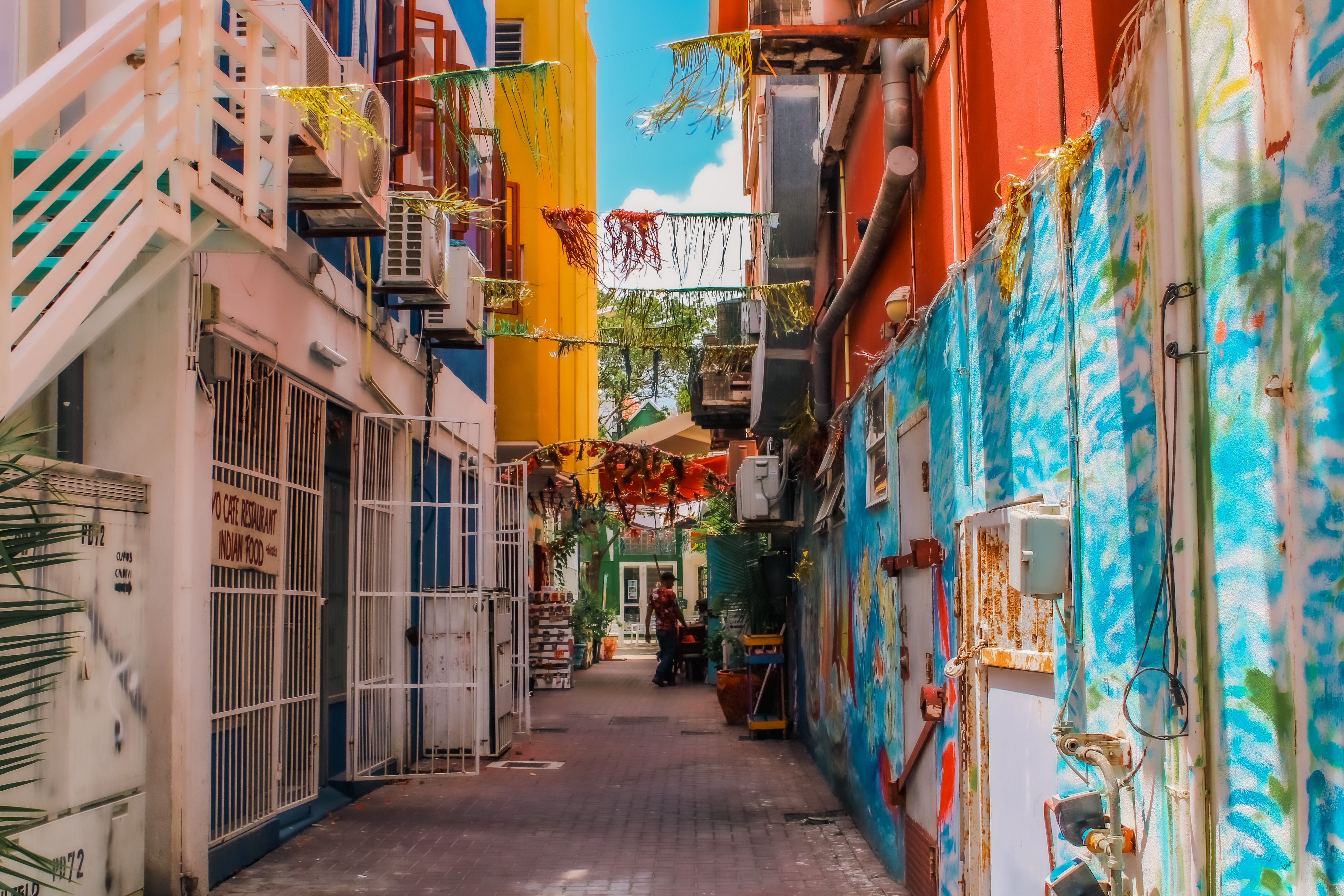 Colorful Walls around Alley in Town · Free Stock Photo
