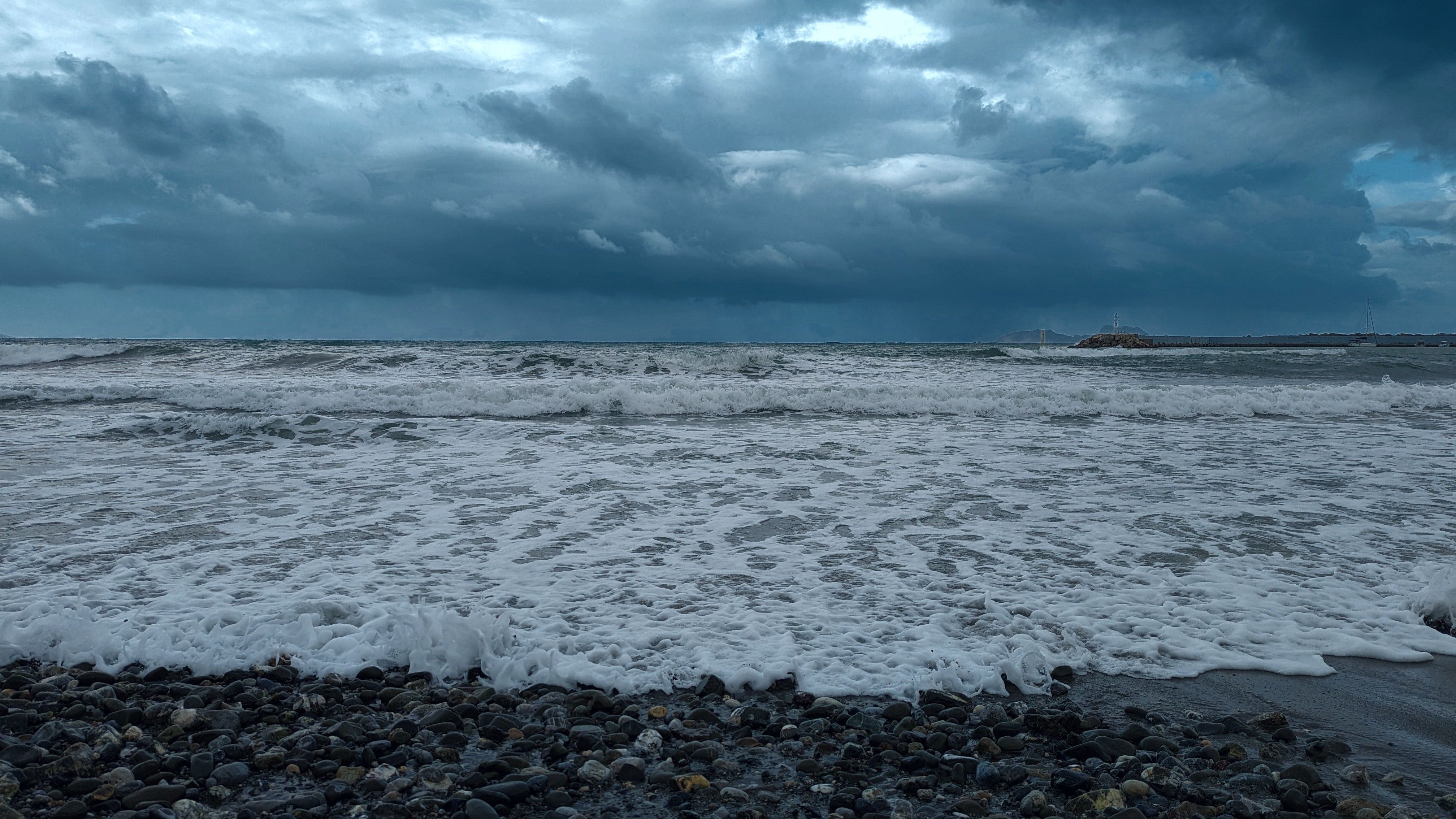 Rain Clouds over Sea Shore · Free Stock Photo