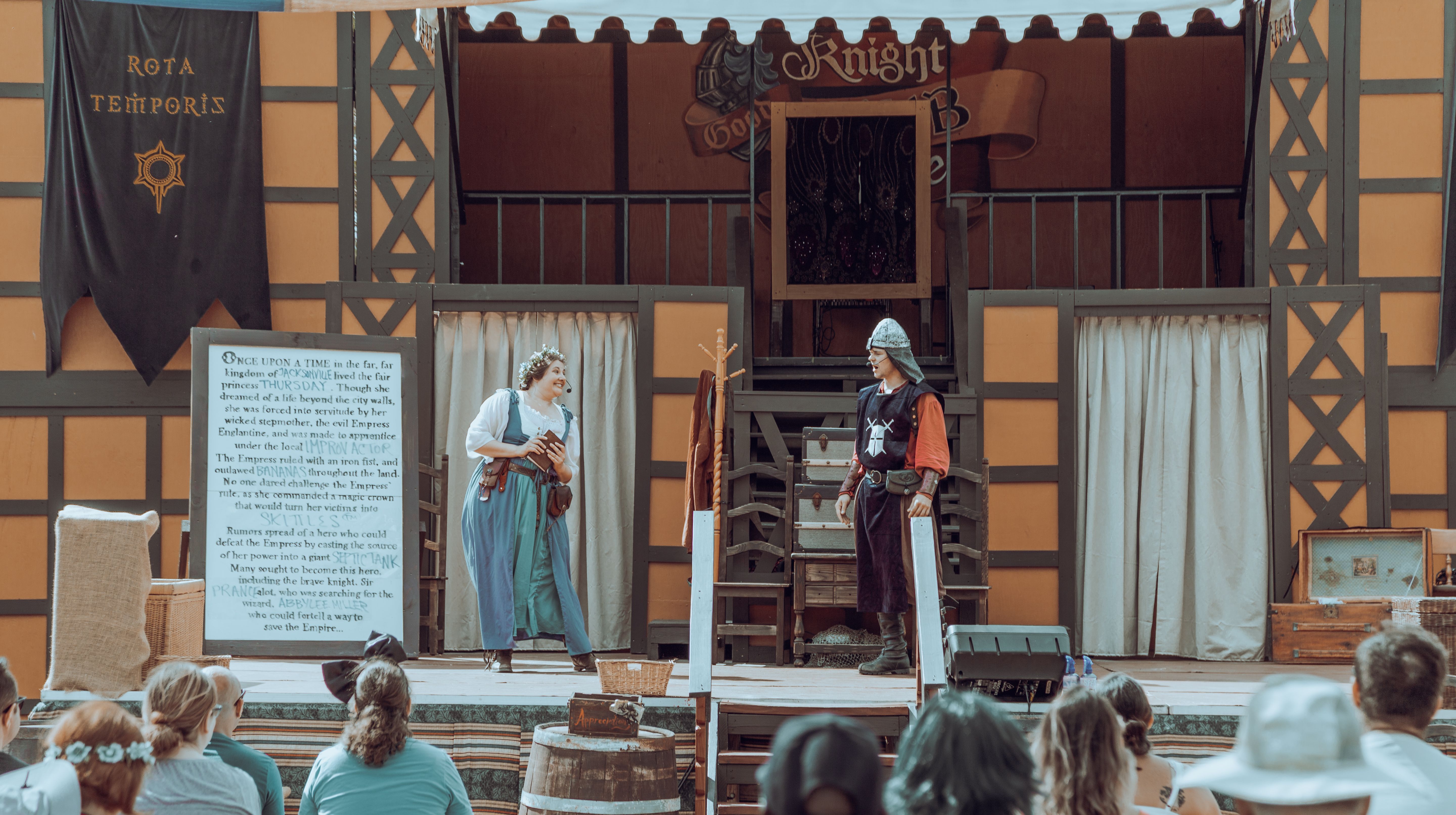 Actors on Stage Playing a Medieval Play · Free Stock Photo