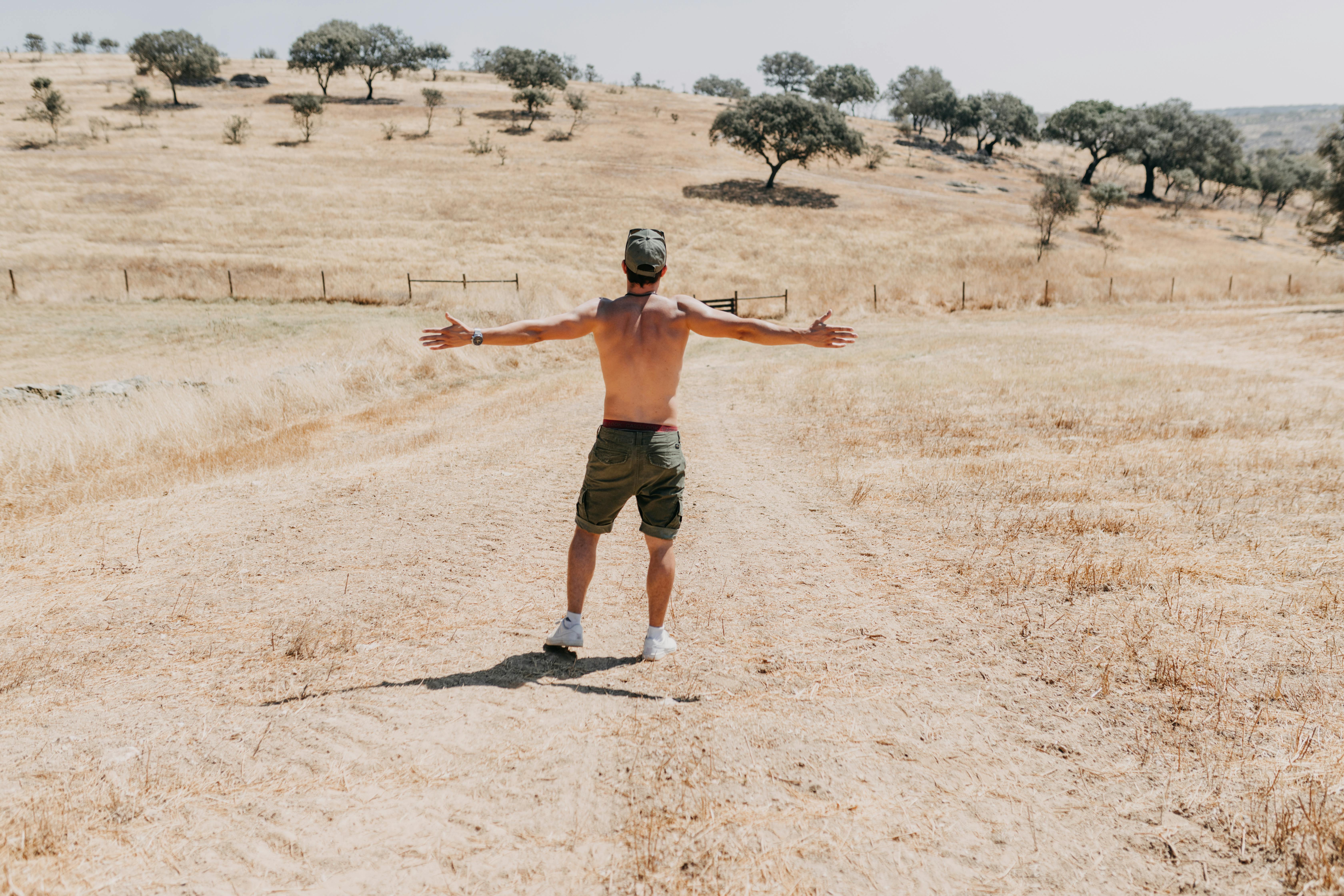 Man on a Path on a Desert · Free Stock Photo