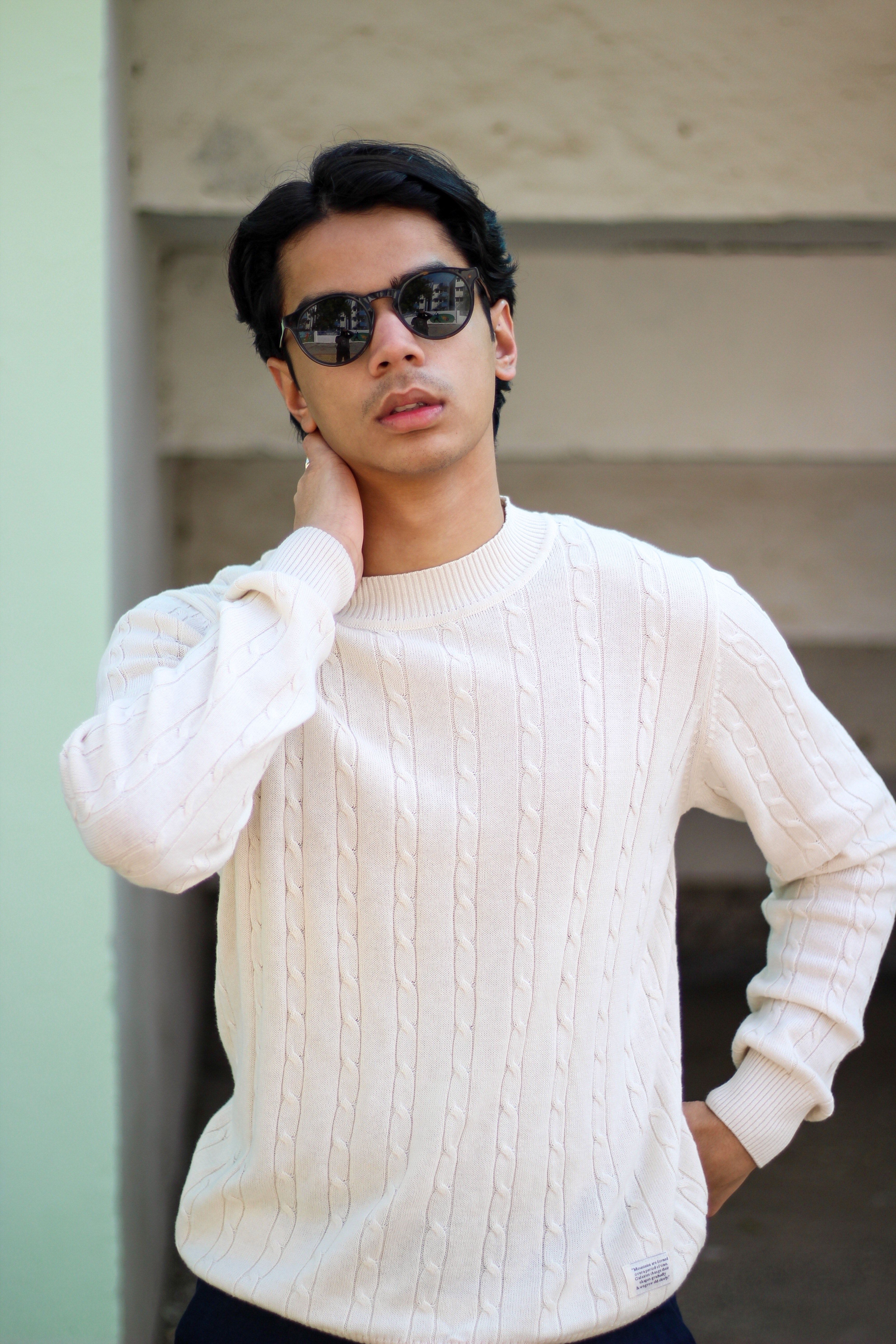 Man in White Sweater · Free Stock Photo