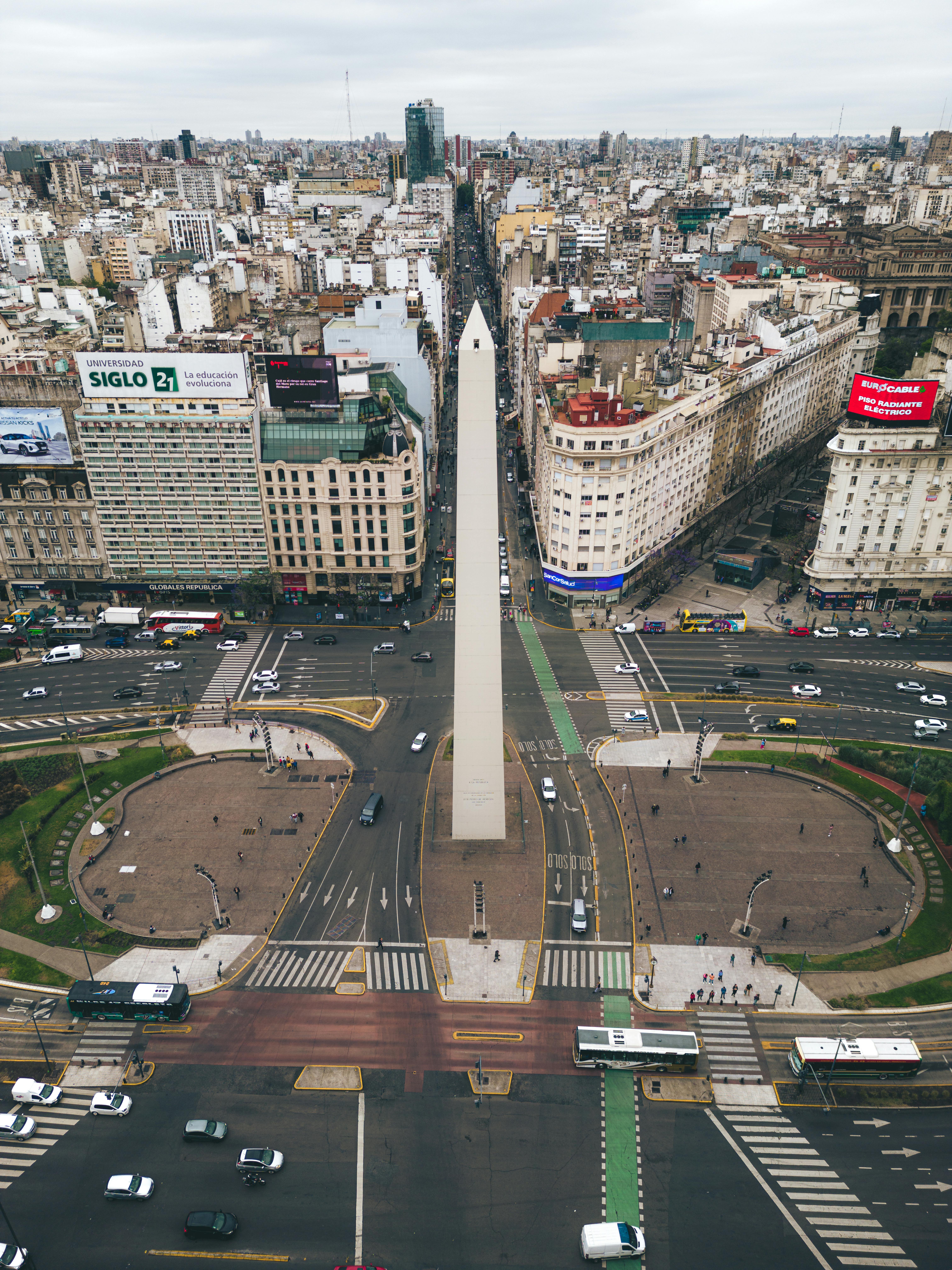 Vue Aérienne De L'obélisque De Buenos Aires · Photo gratuite