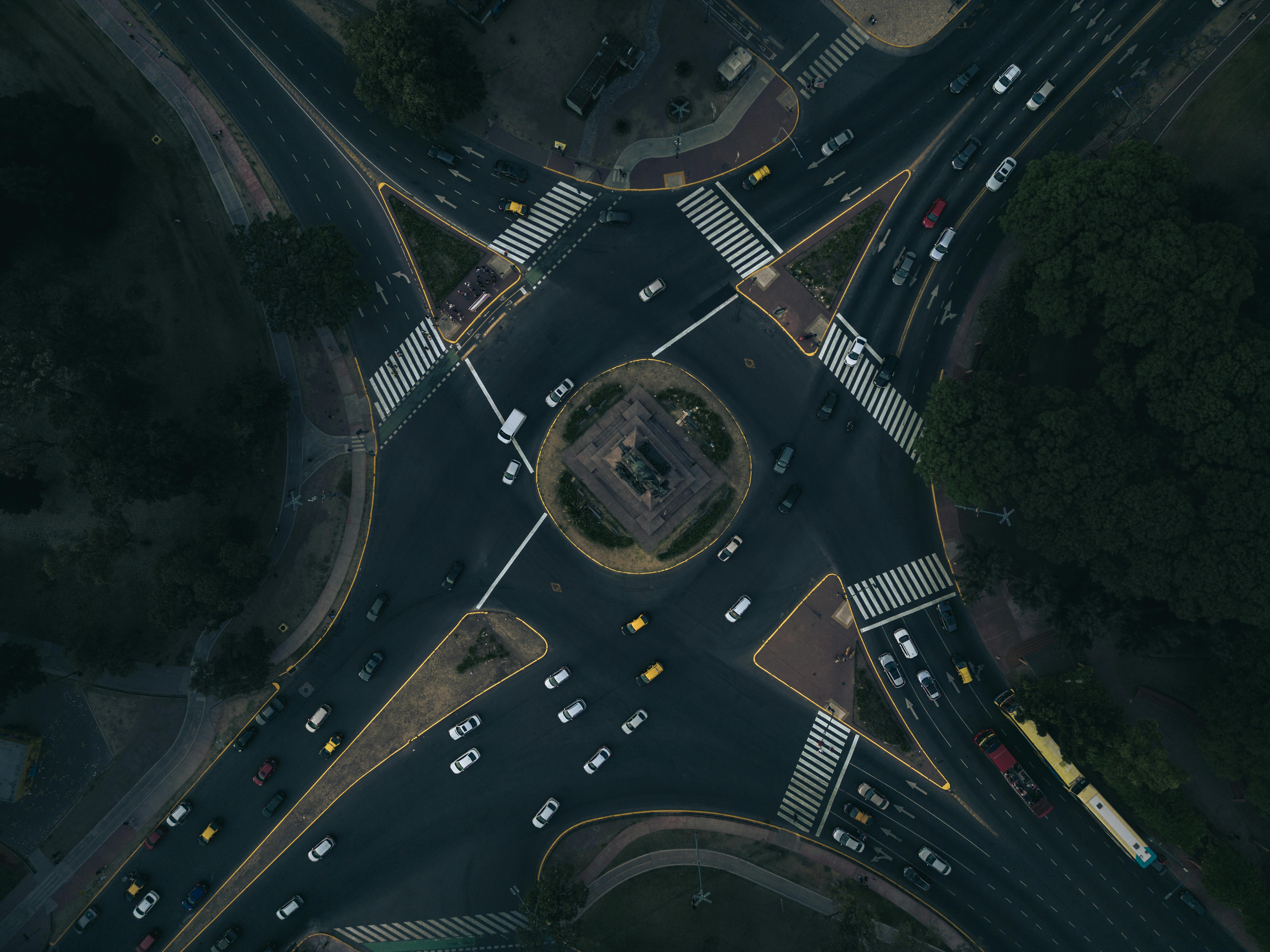 Birds Eye View of Roundabout · Free Stock Photo