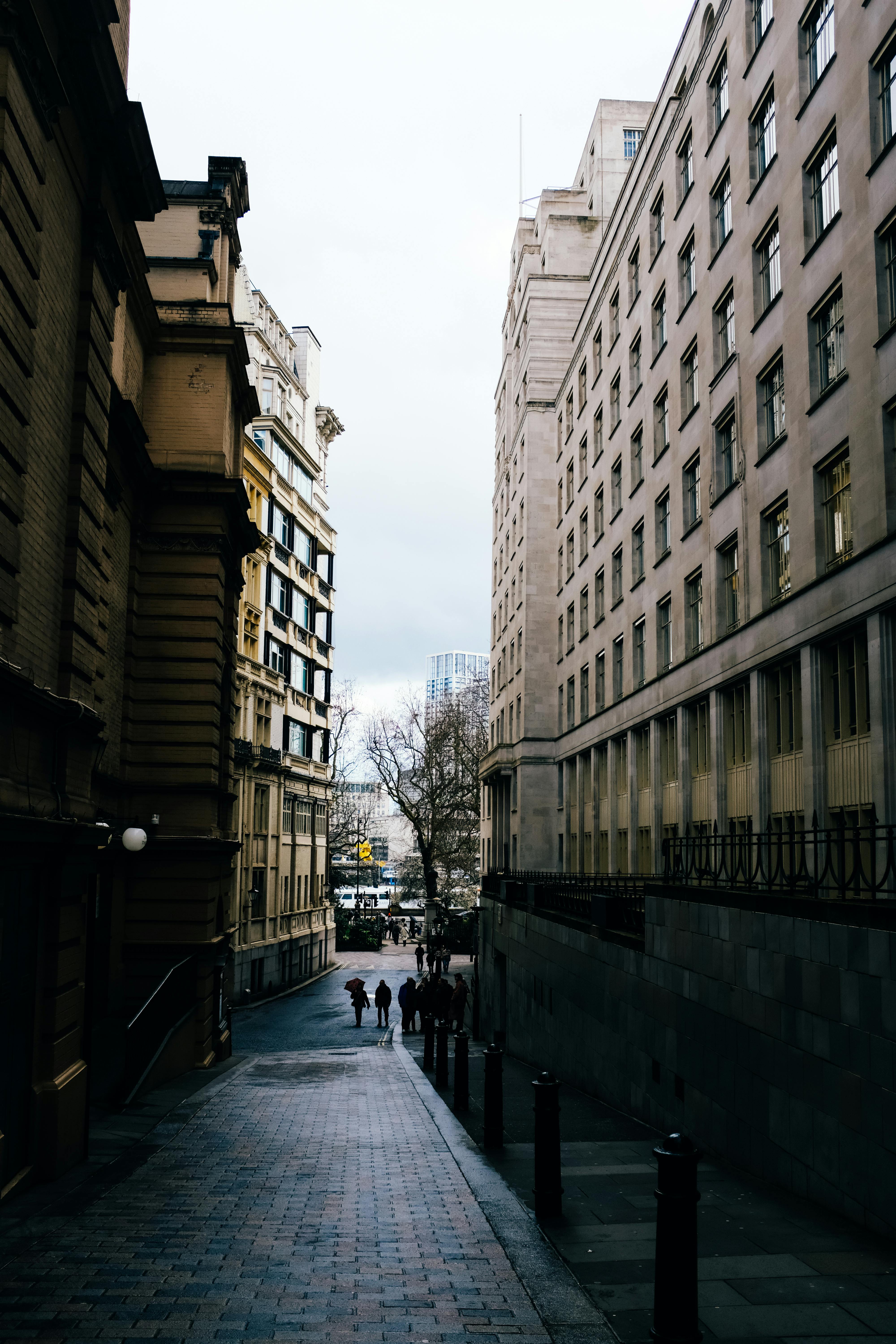 Overcast over Alley in Town · Free Stock Photo