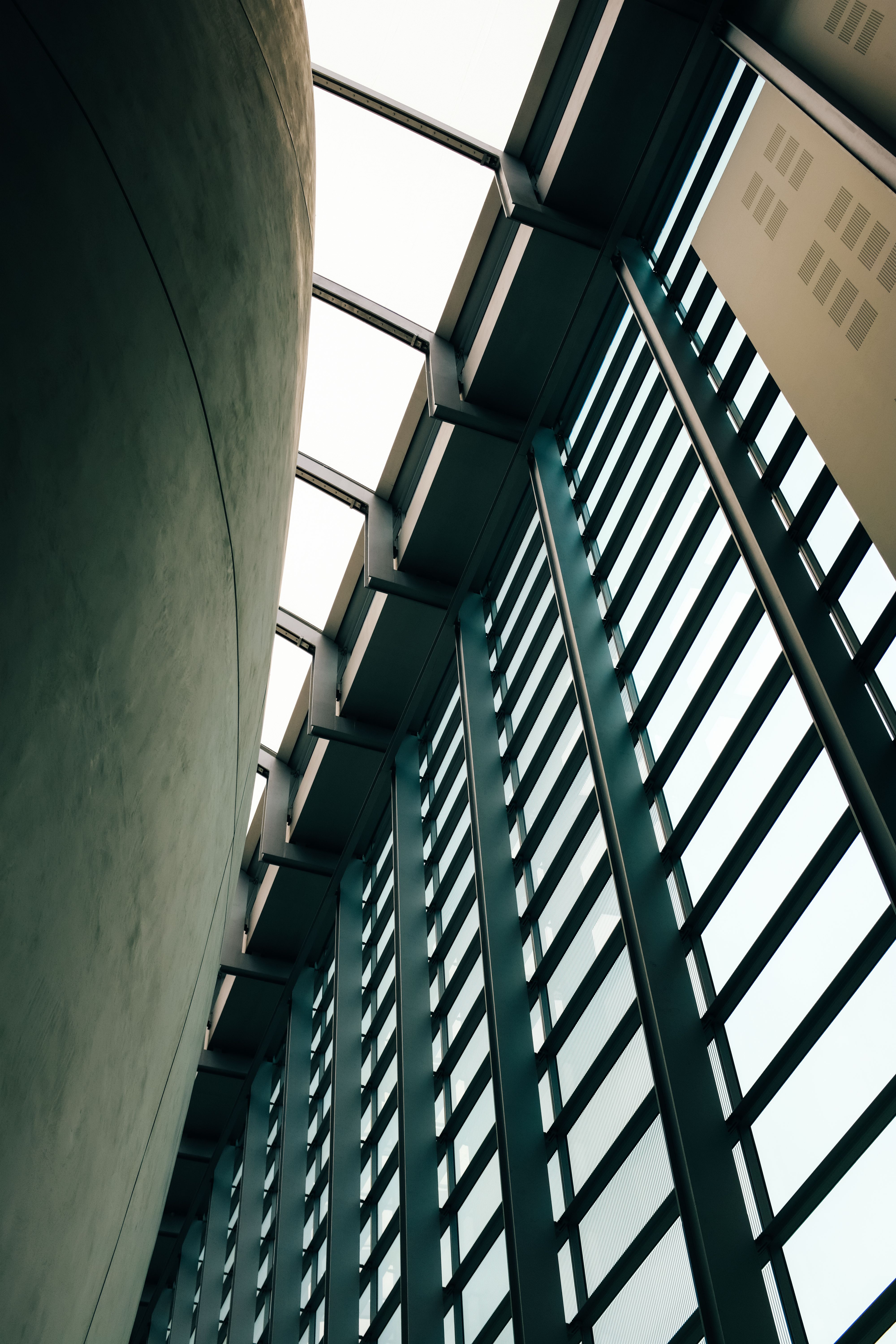 Windows near Wall and under Glass Ceiling · Free Stock Photo