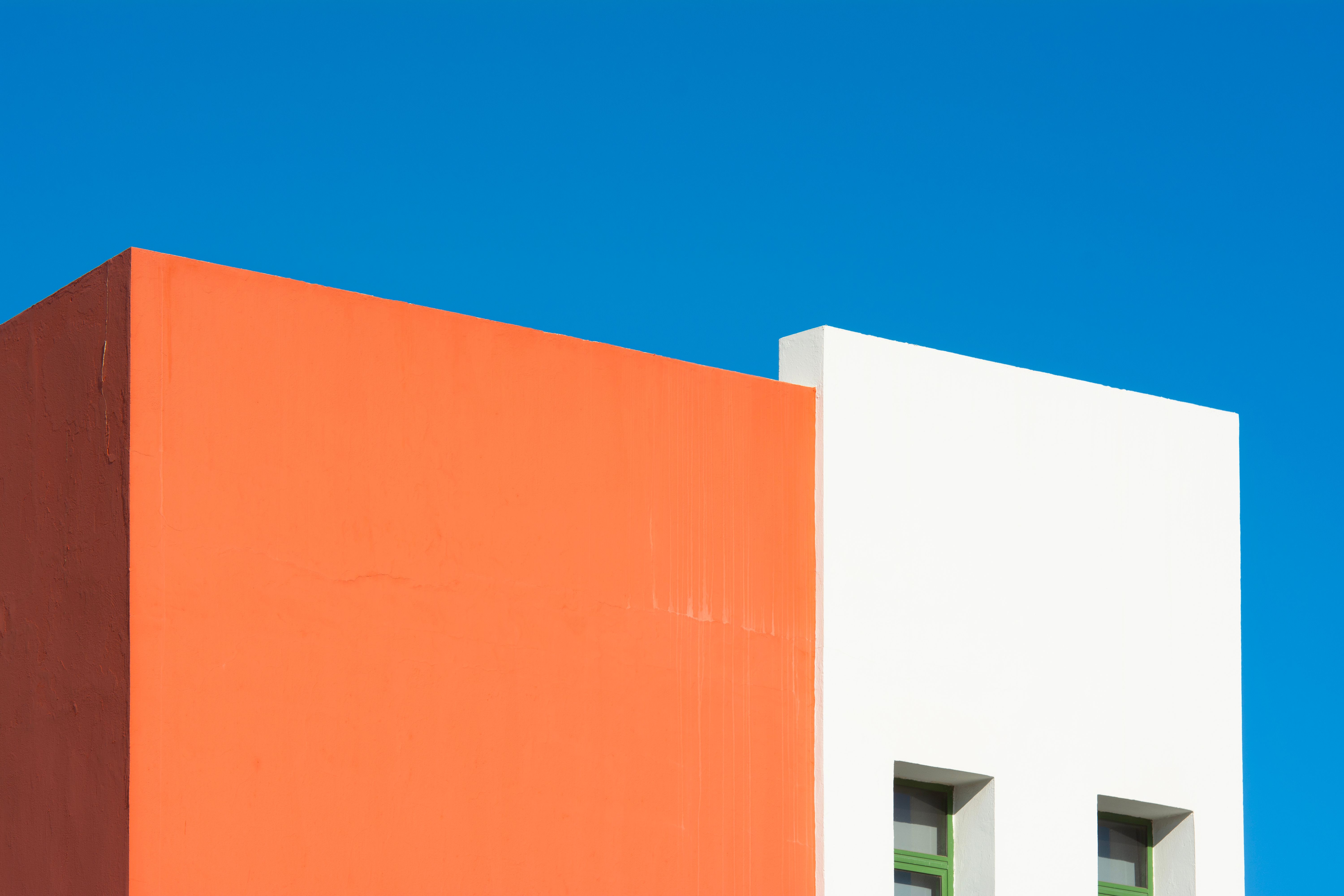 Building Painted in Orange and White · Free Stock Photo
