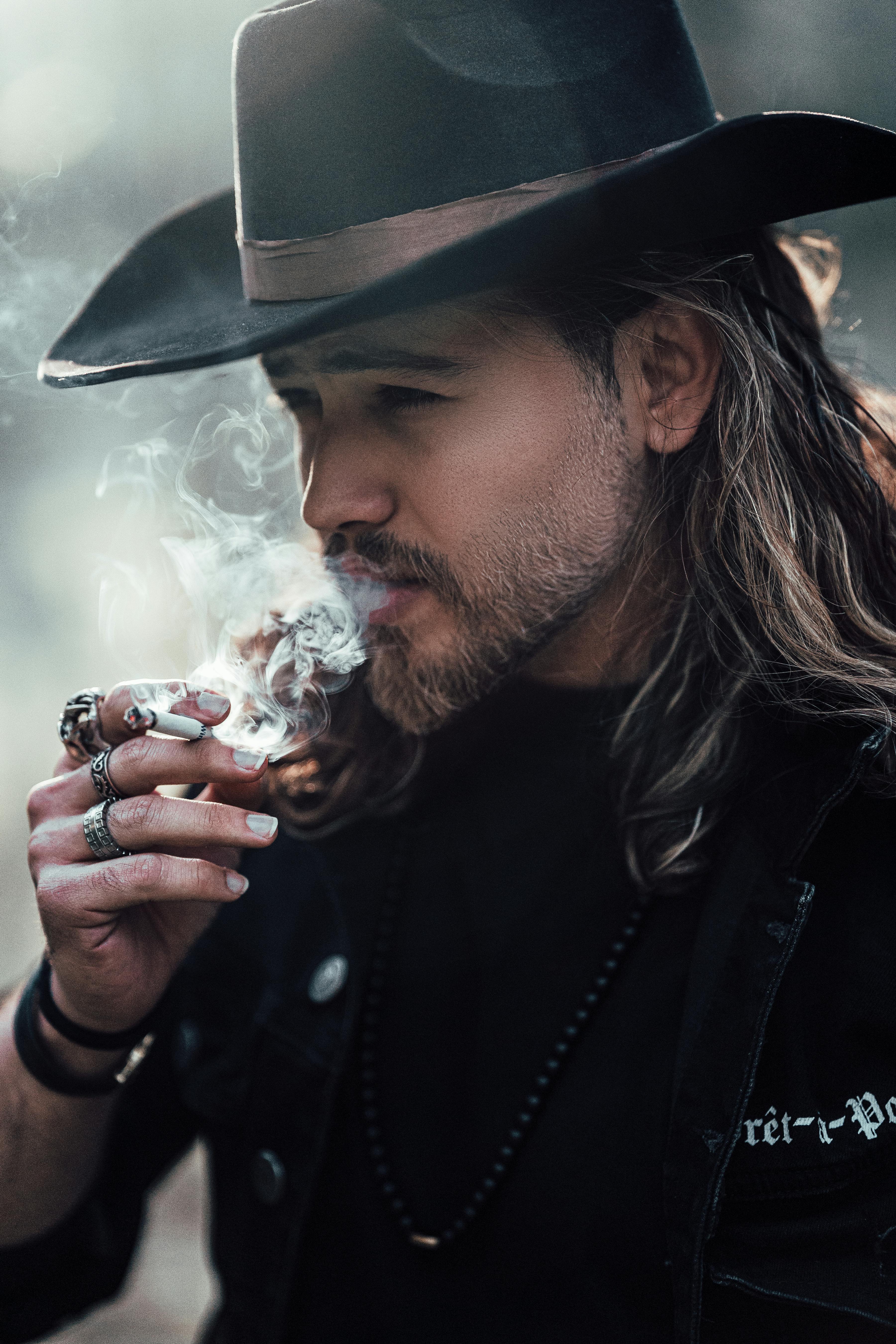 Western Style Smoking Man Portrait · Free Stock Photo