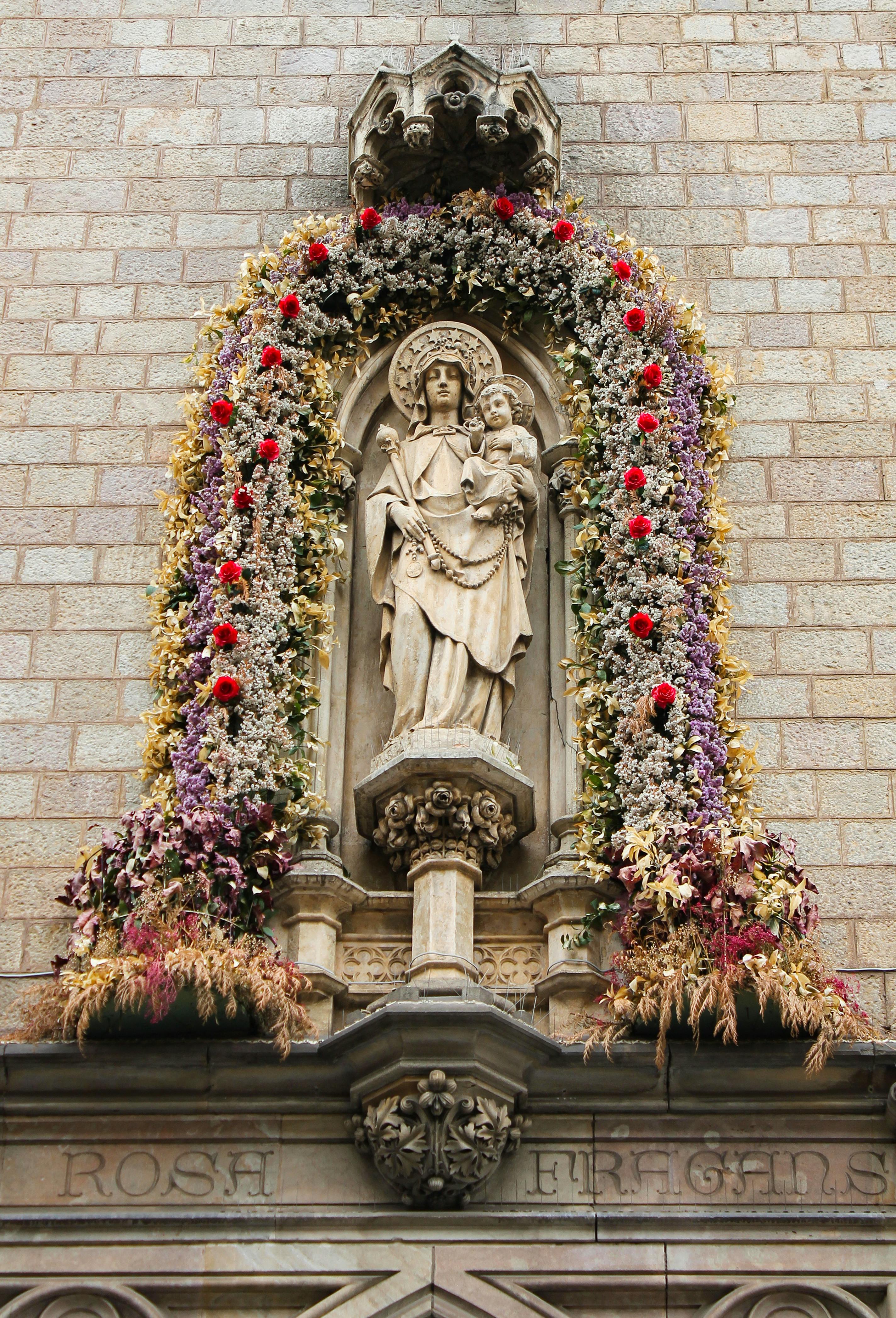 Virgin Mary Statue Against Blue Sky · Free Stock Photo