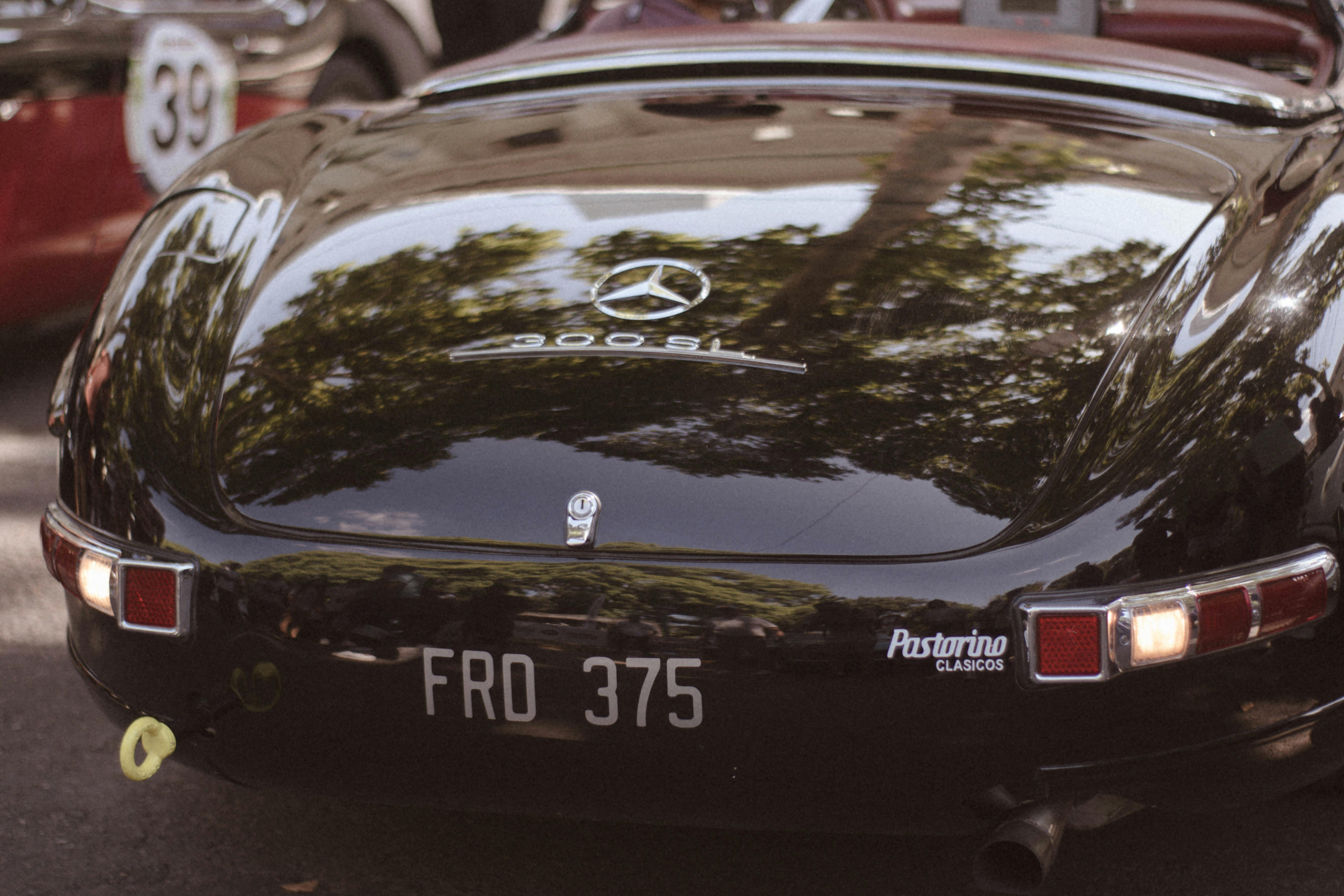 Back View of Black Mercedes 300 SL · Free Stock Photo