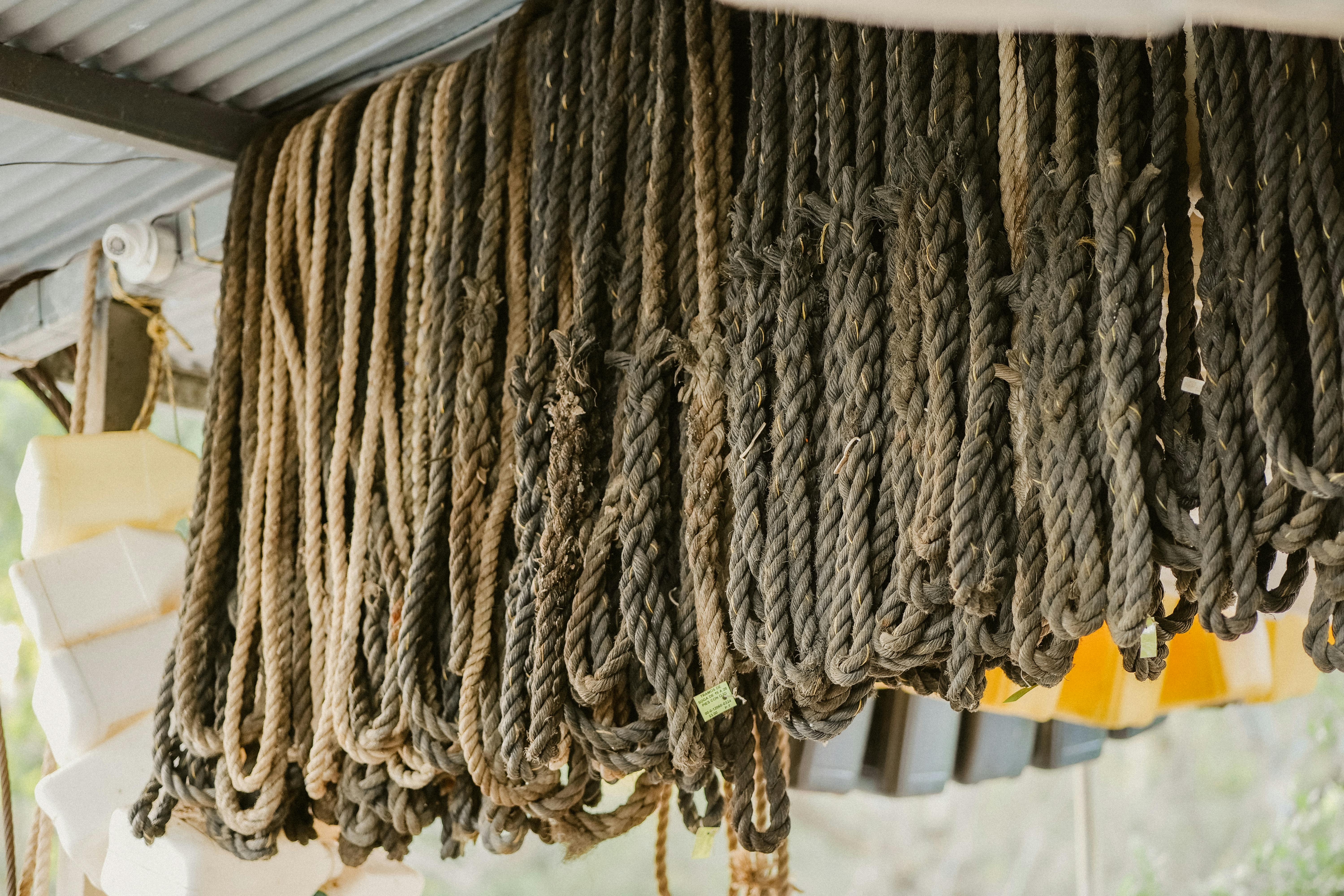 Ropes Hanging under Ceiling · Free Stock Photo
