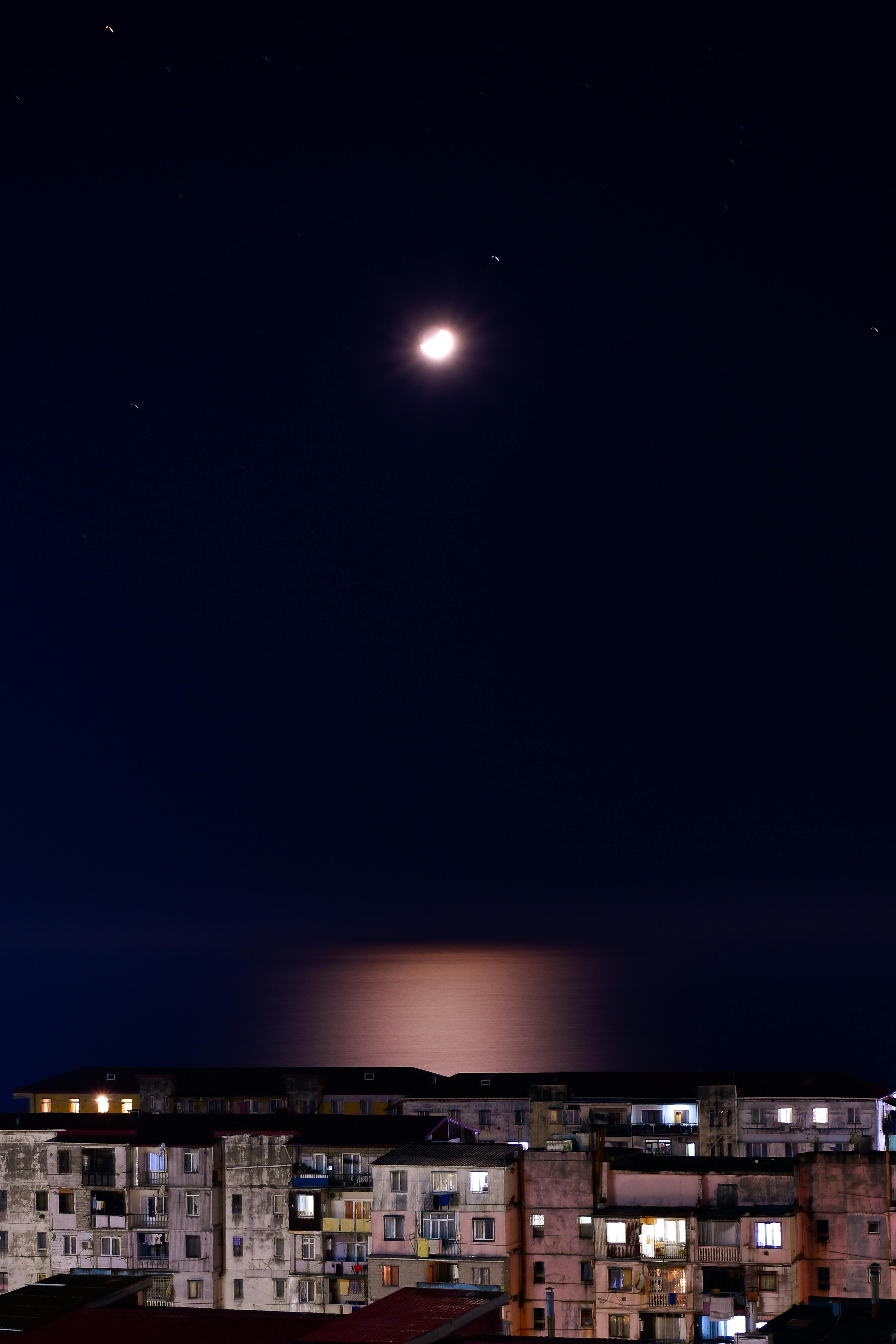 Moon Light Reflection on Sea · Free Stock Photo