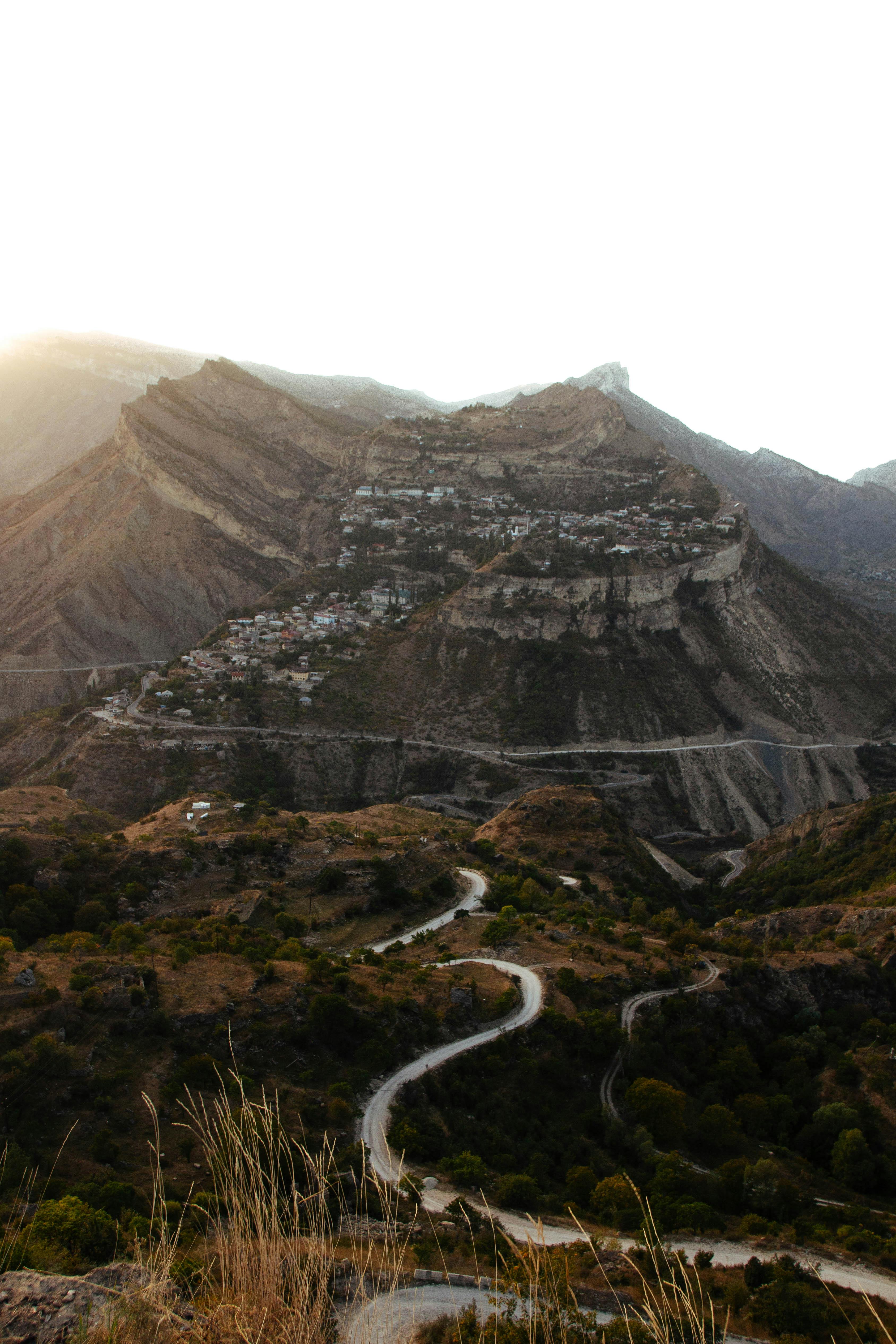 Road Through the Hills and Mountains to the Mountainside Town · Free ...