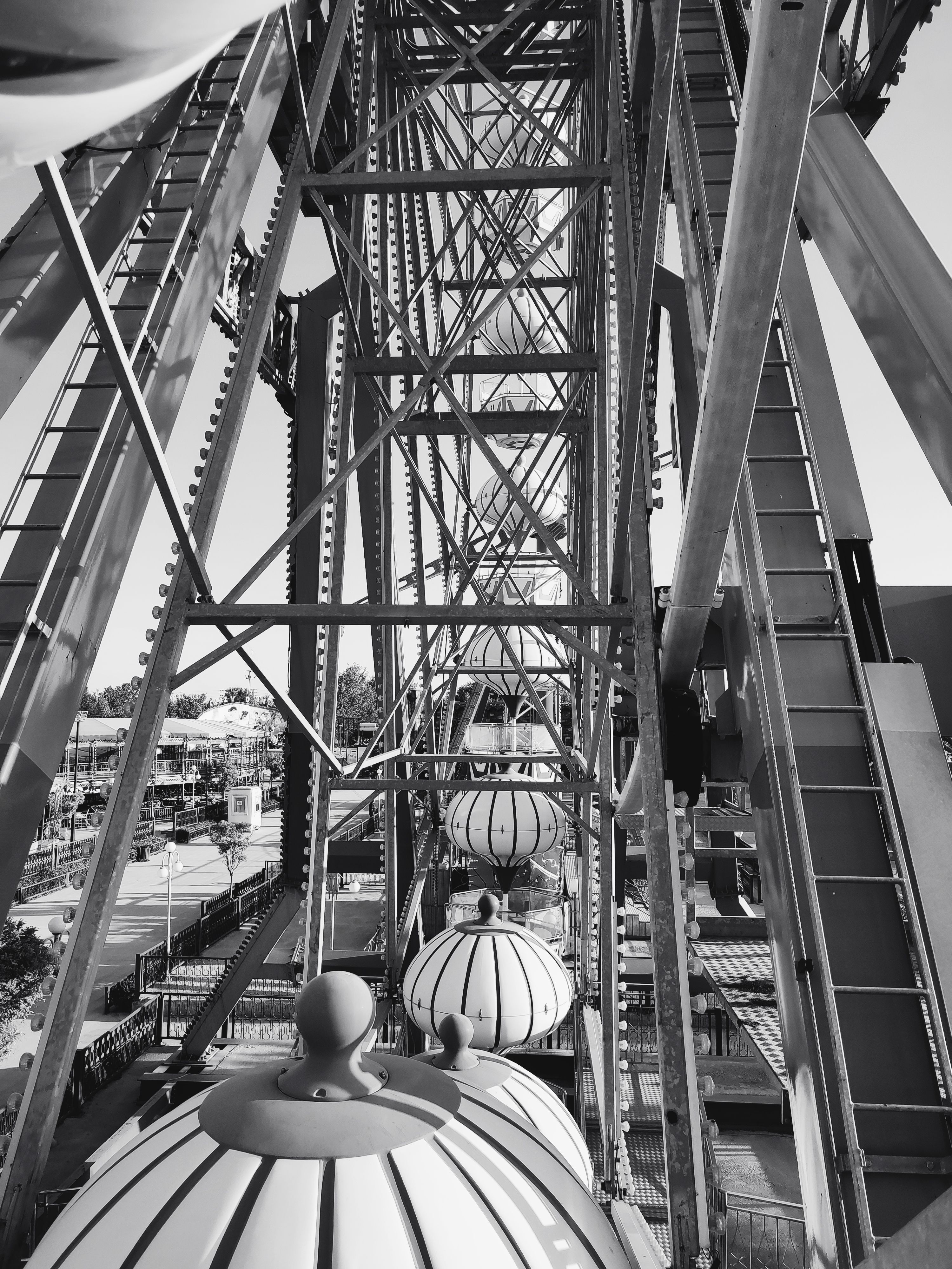 View of a Ferris Wheel Construction from the Inside of a Gondola · Free ...