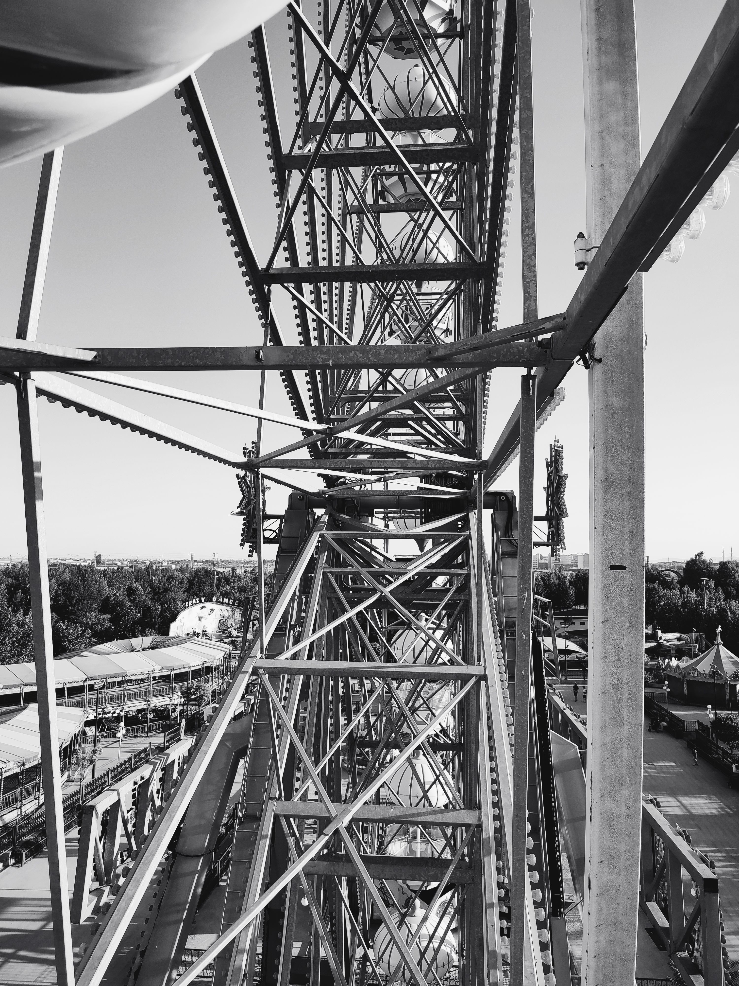 View of a Ferris Wheel Construction from the Inside of a Gondola · Free ...