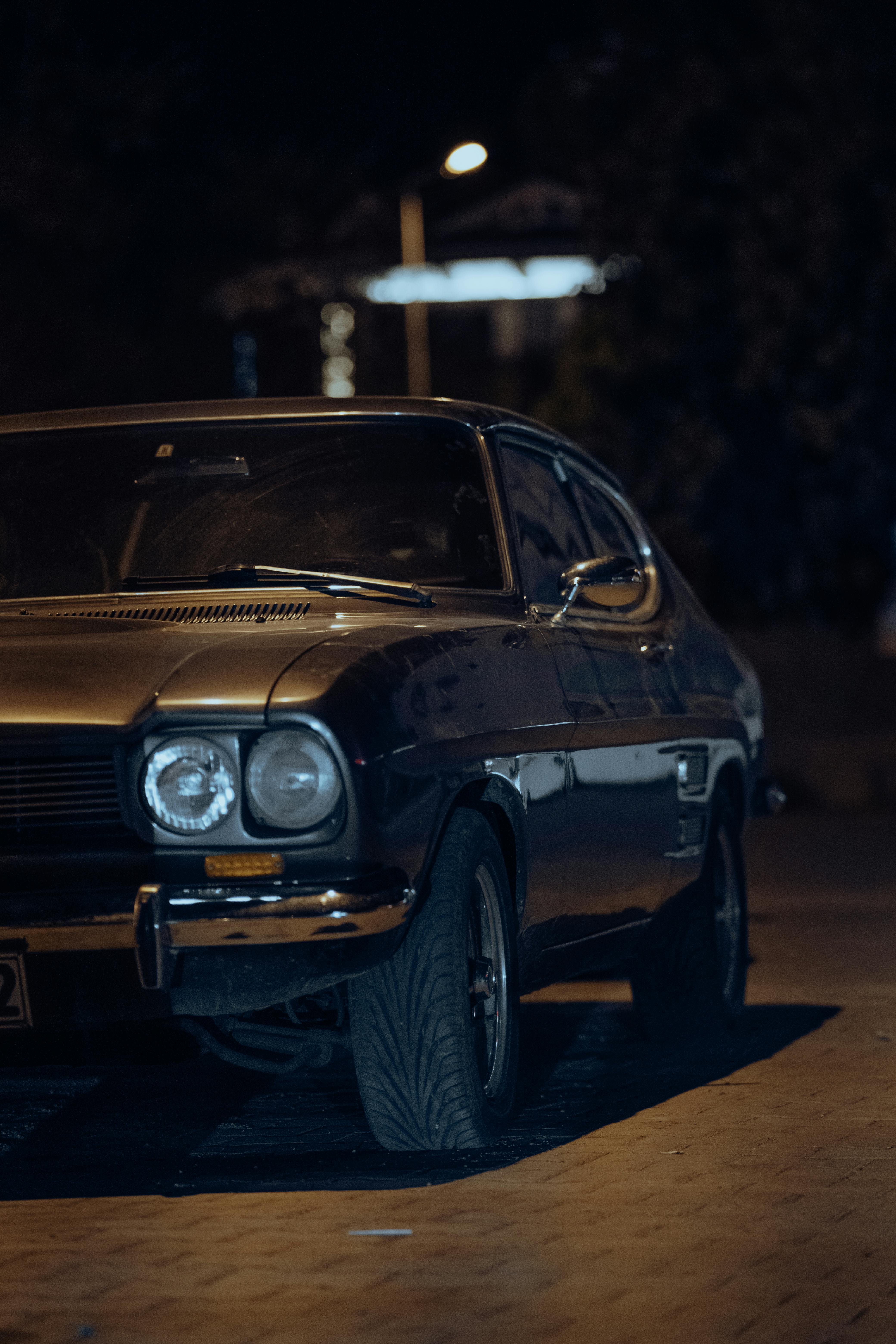 Car Running on Dark Road at Night · Free Stock Photo
