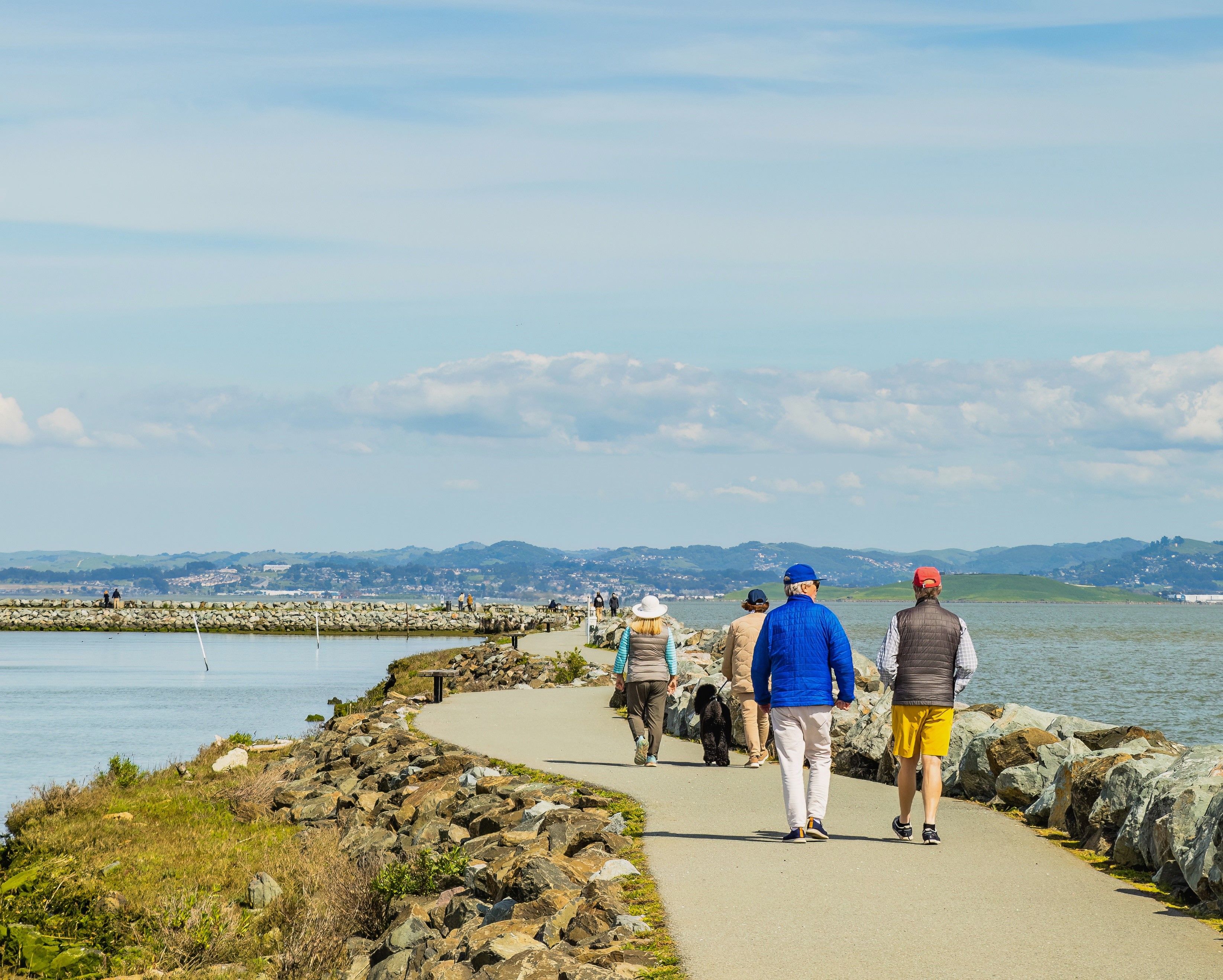 People Walking on a Path by the Sea · Free Stock Photo