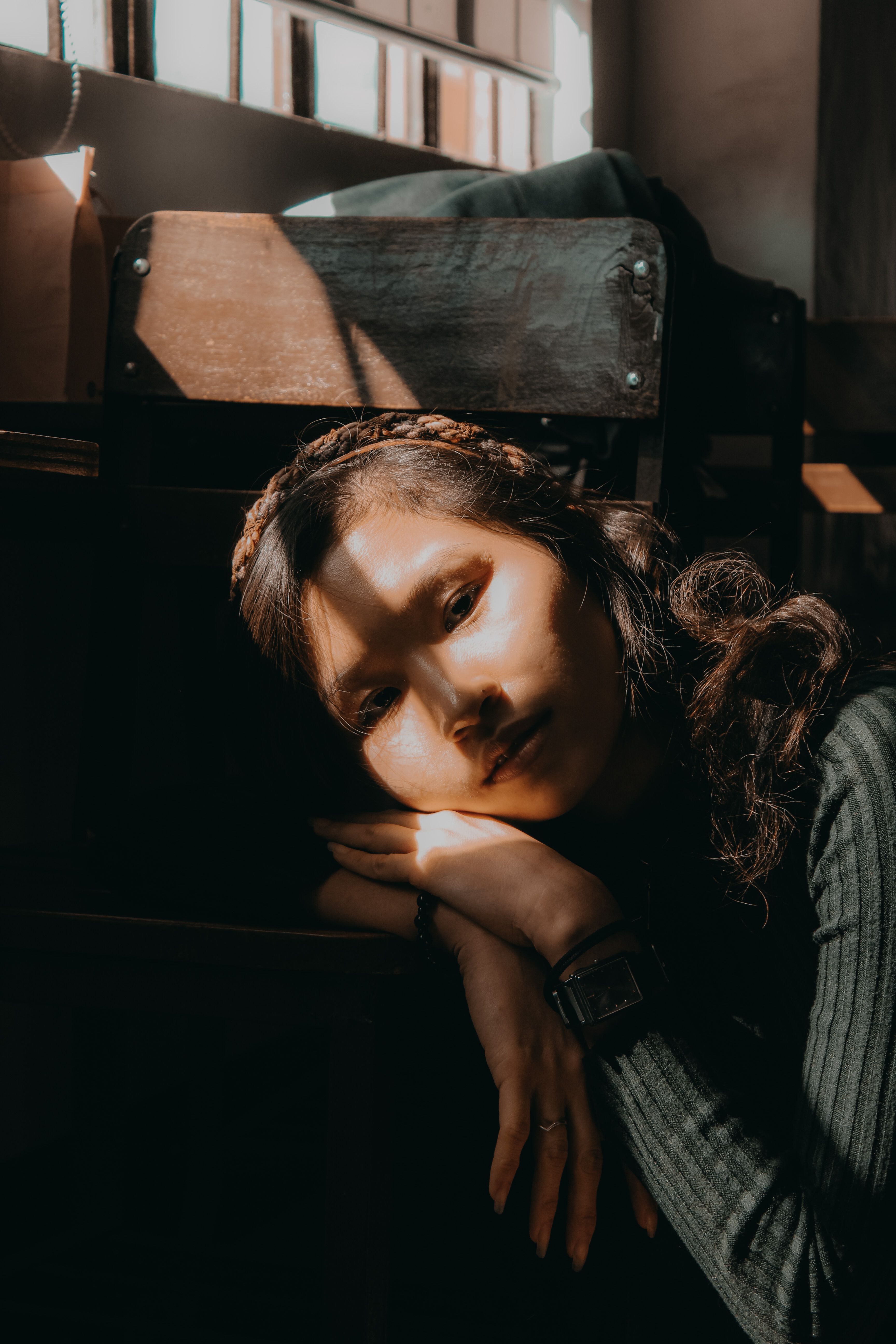 Sunlit Face of Woman · Free Stock Photo