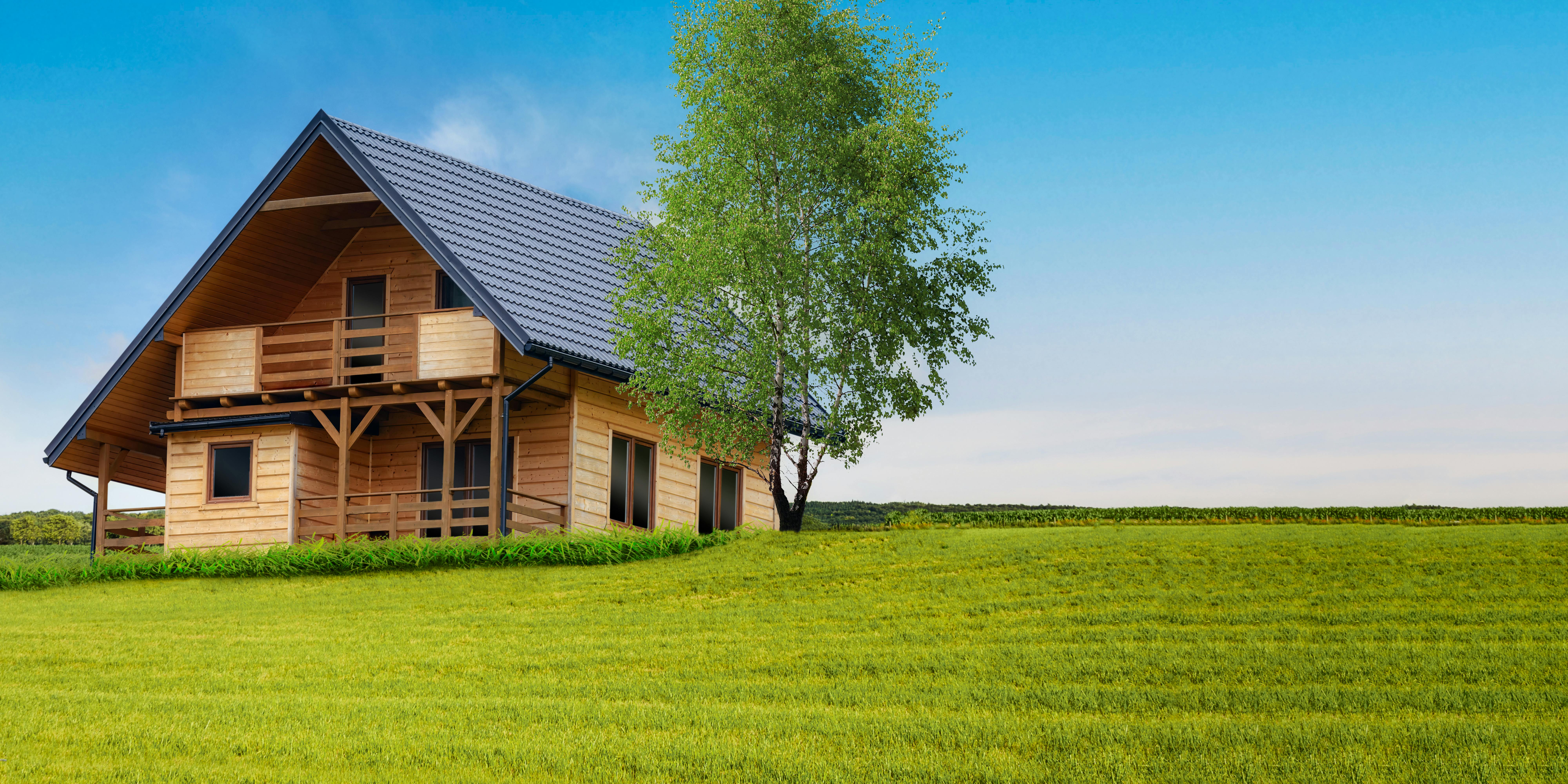 Modern Wooden House by Tree in Countryside · Free Stock Photo