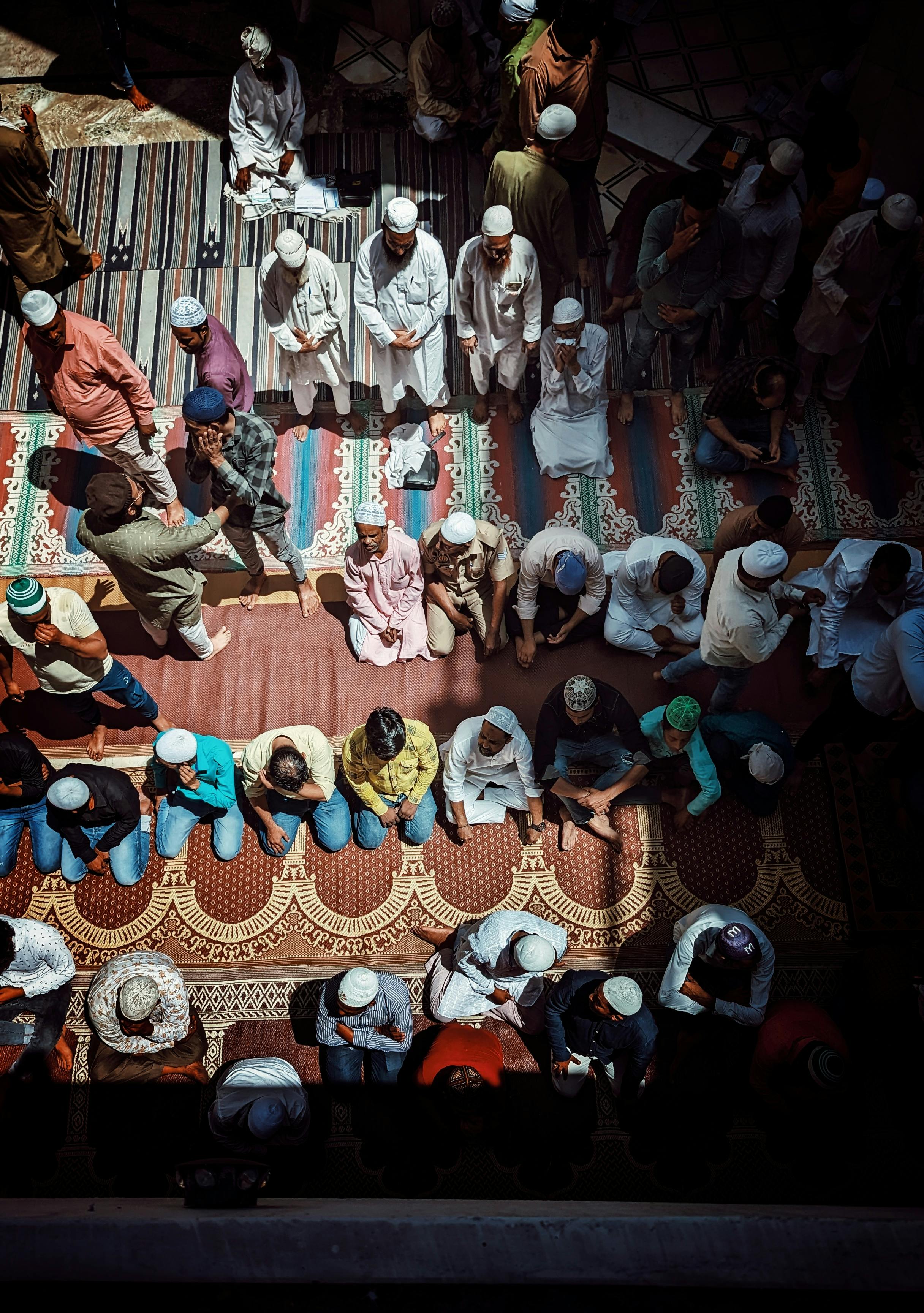 Top View of Men at Mosque · Free Stock Photo