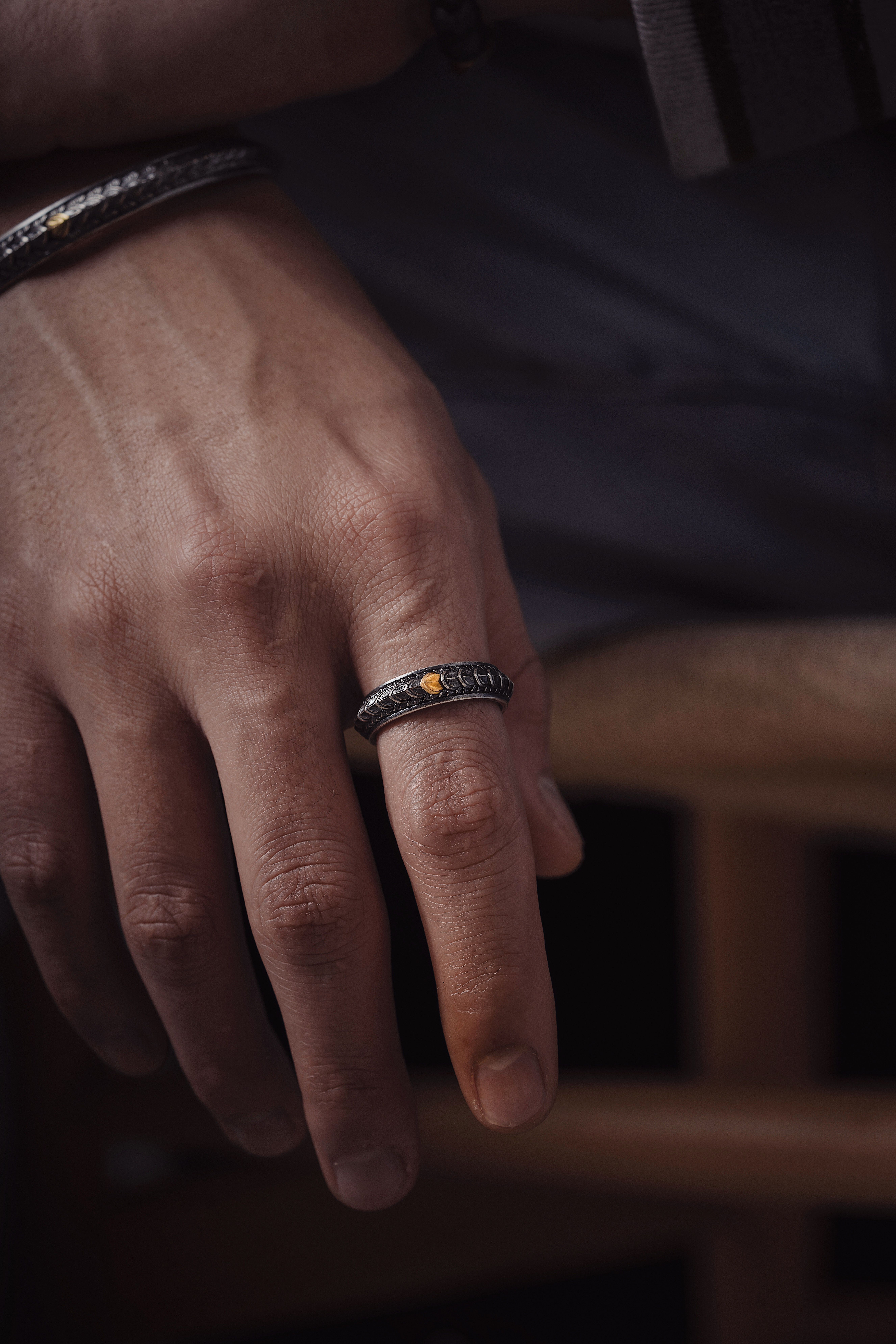 Silver Ring on Mans Hand · Free Stock Photo