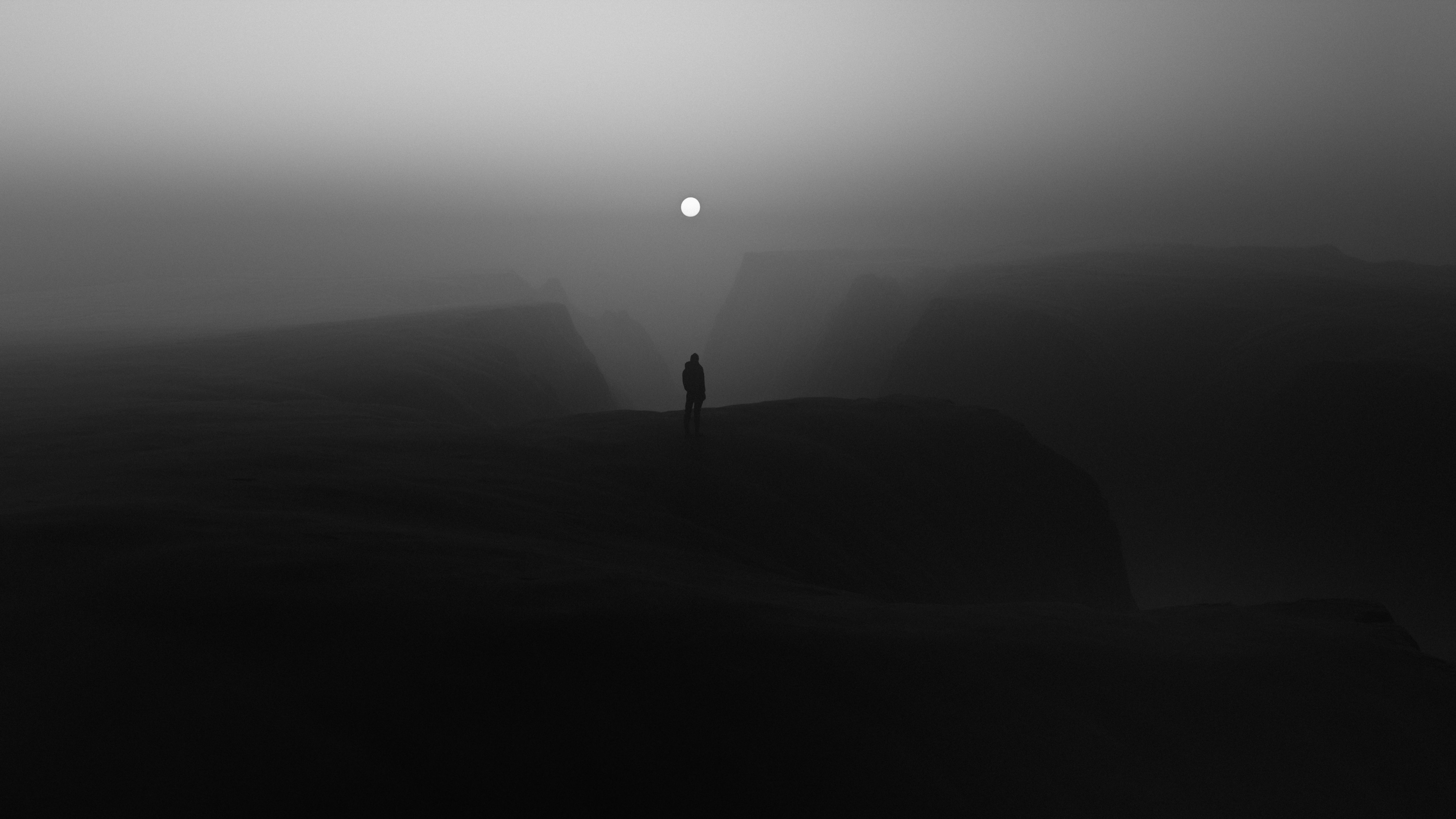 Fog around Rocks in Black and White · Free Stock Photo
