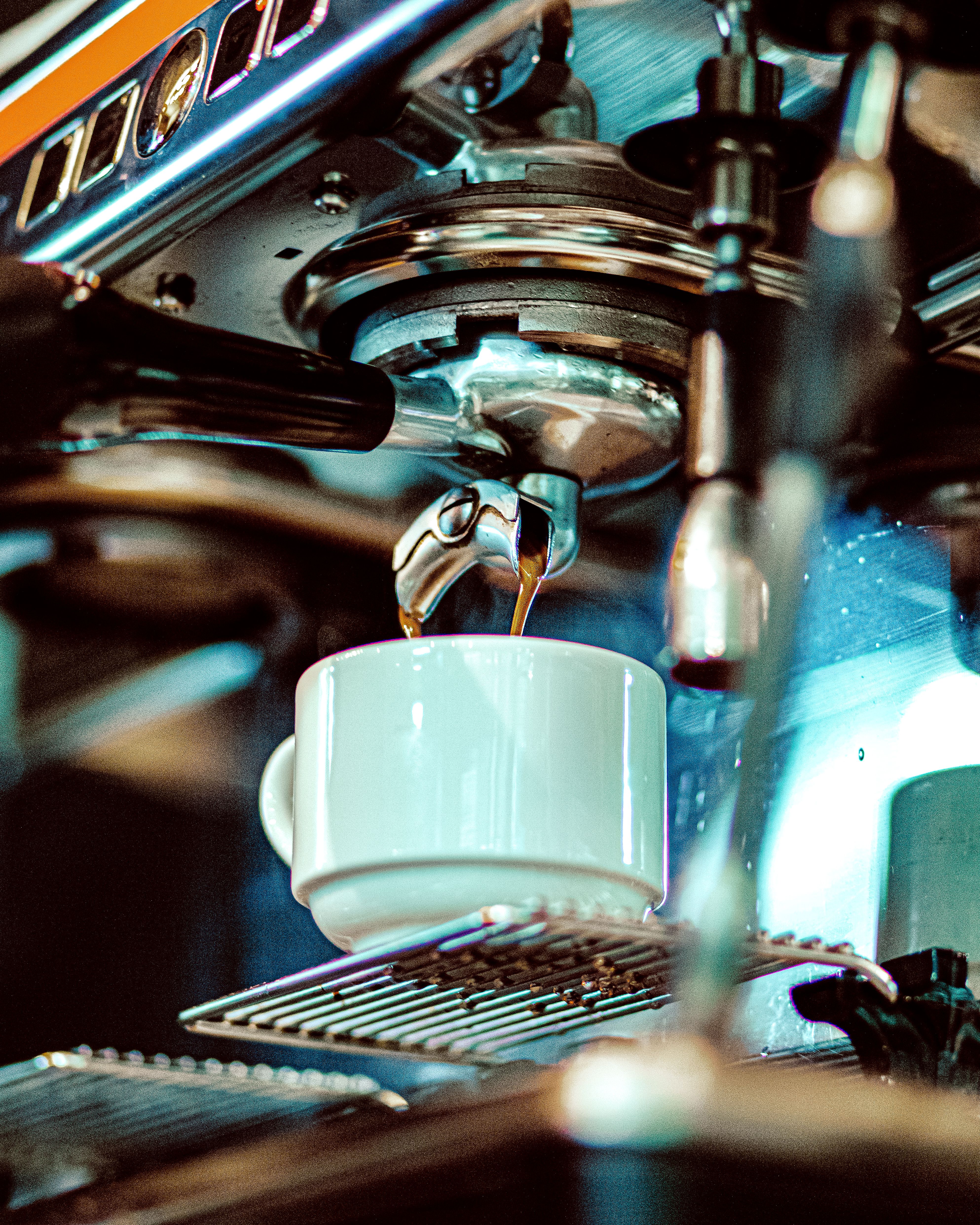 Espresso Machine Extracting Coffee and Dripping in White Cup · Free ...