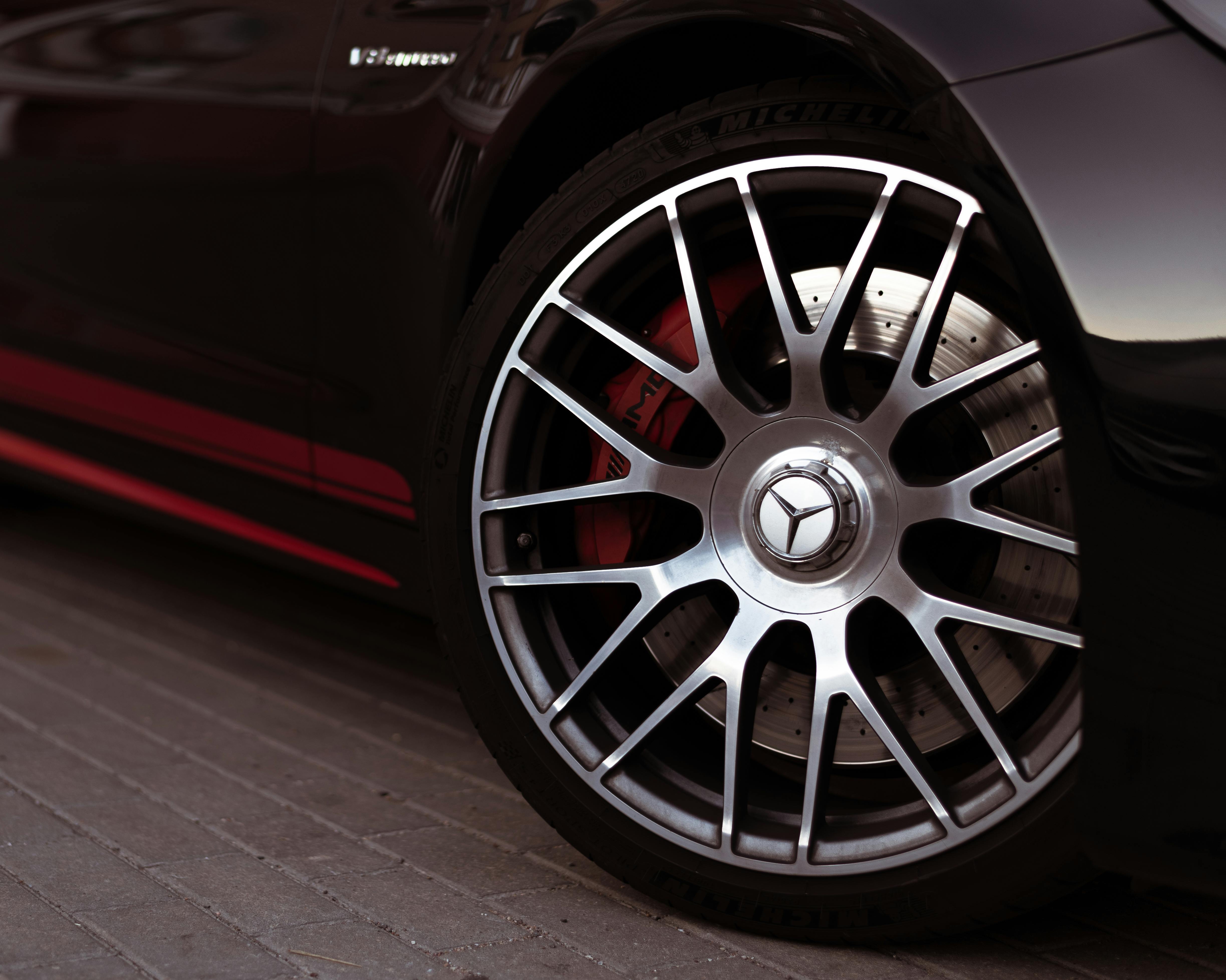 Black Rubber Mercedes Benz Automotive Wheel · Free Stock Photo