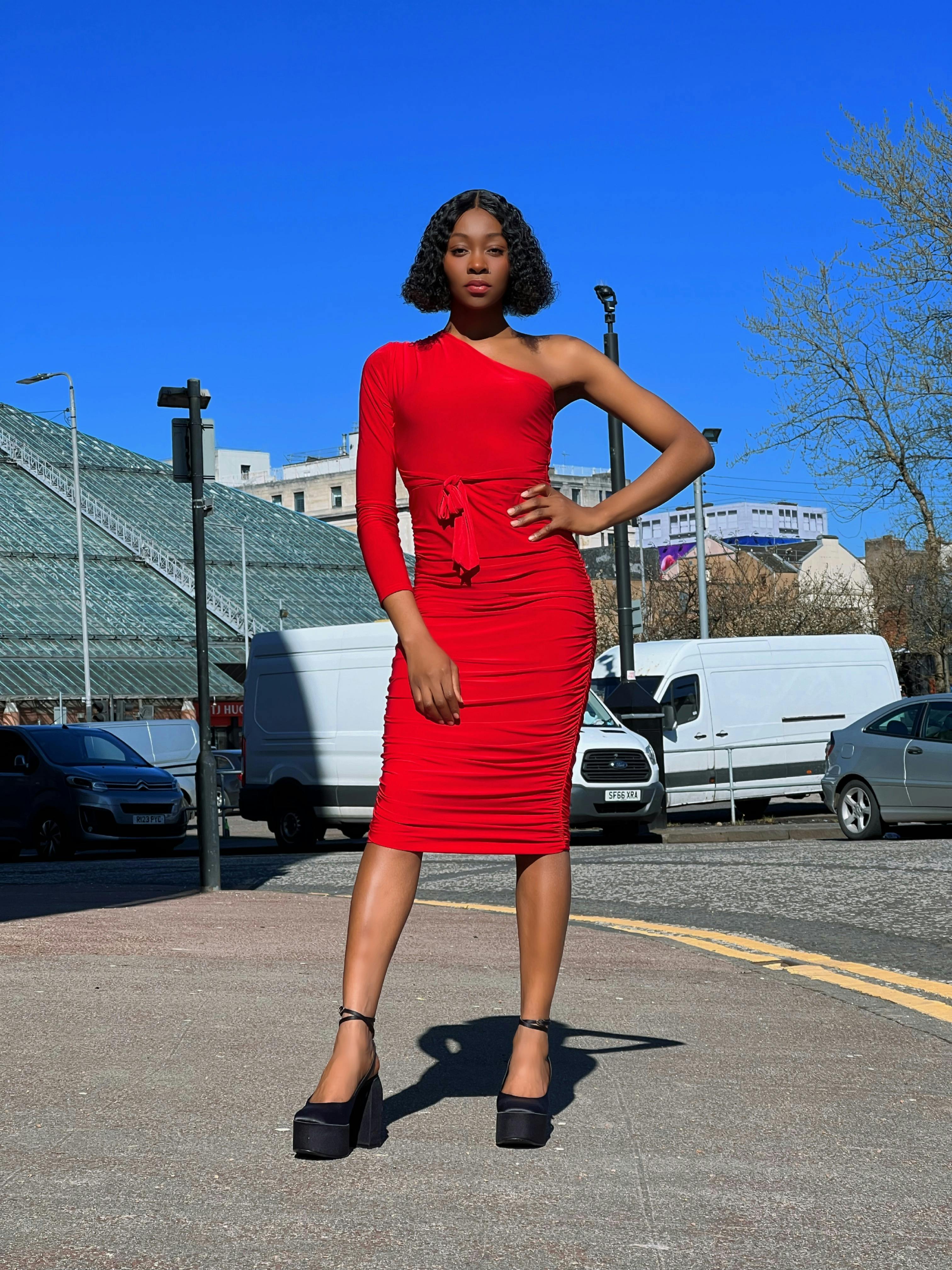 Model in Red Dress · Free Stock Photo