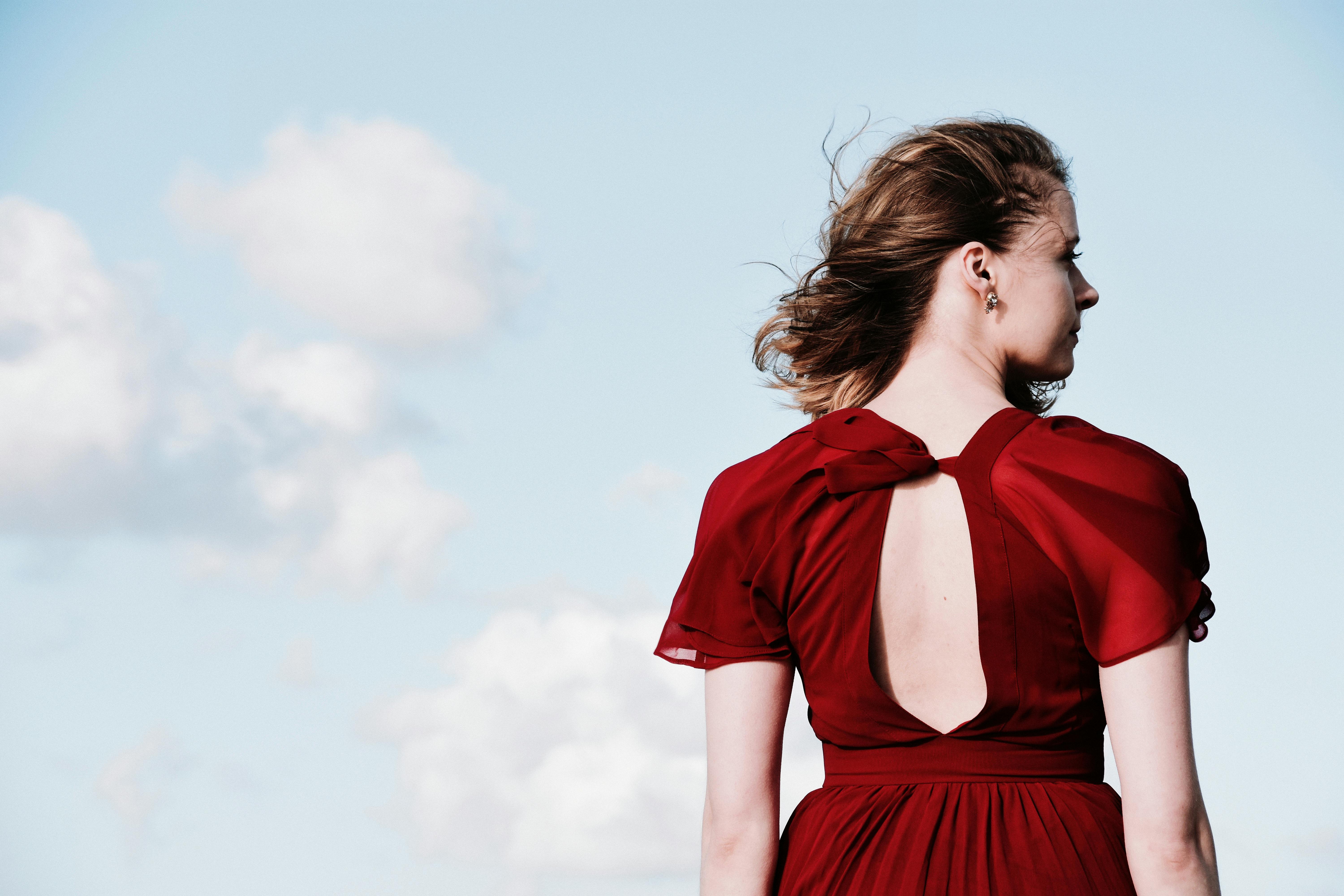 Back View of Woman in Red Dress · Free Stock Photo